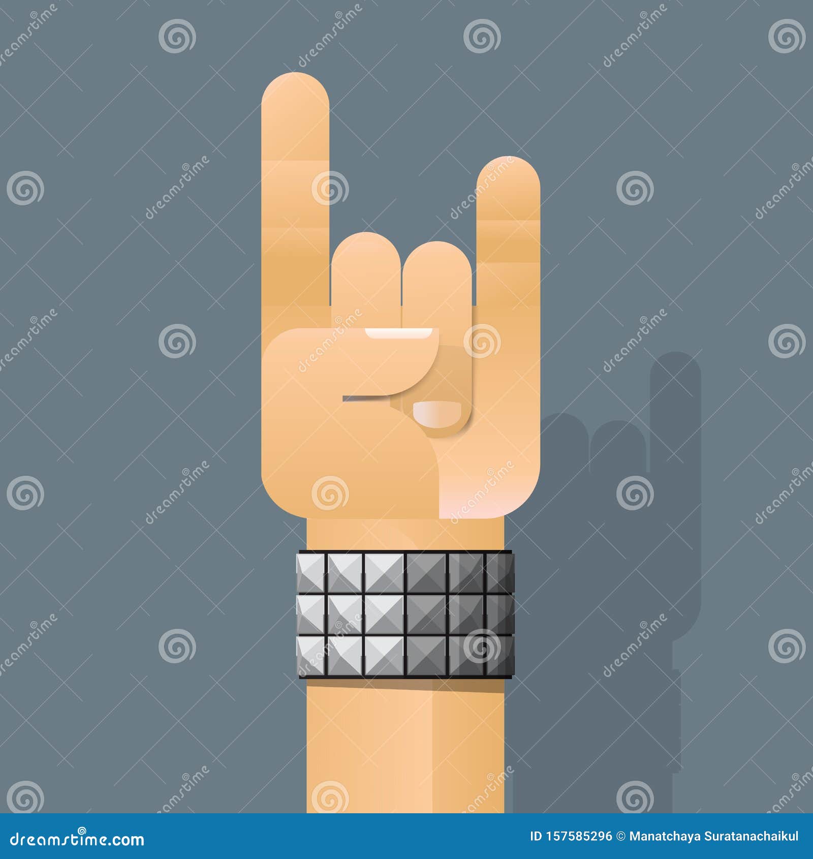 Hand making a rock sign. stock illustration. Illustration of heavy ...