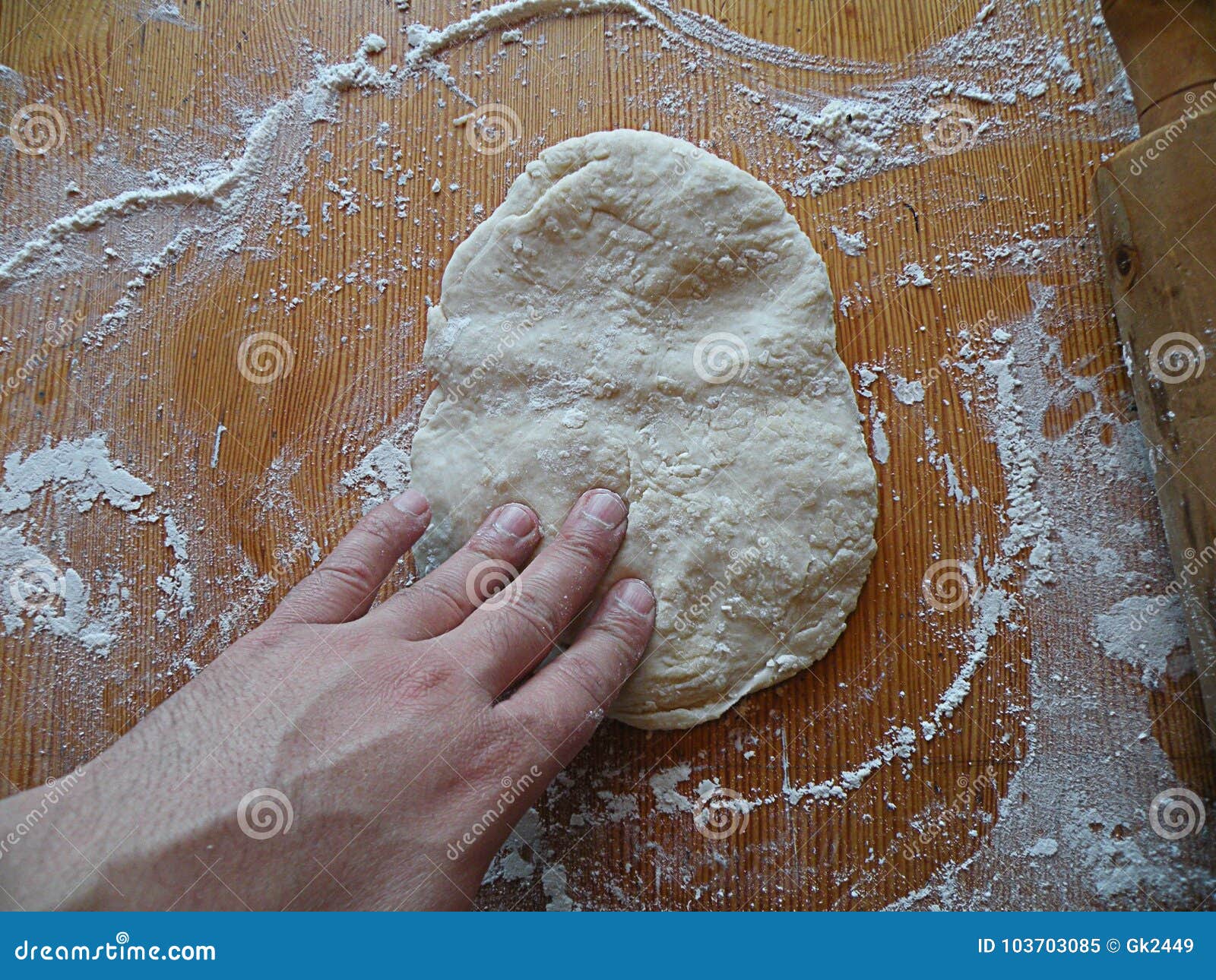 A Hand Making a Round Dough Stock Image - Image of making, woody: 103703085