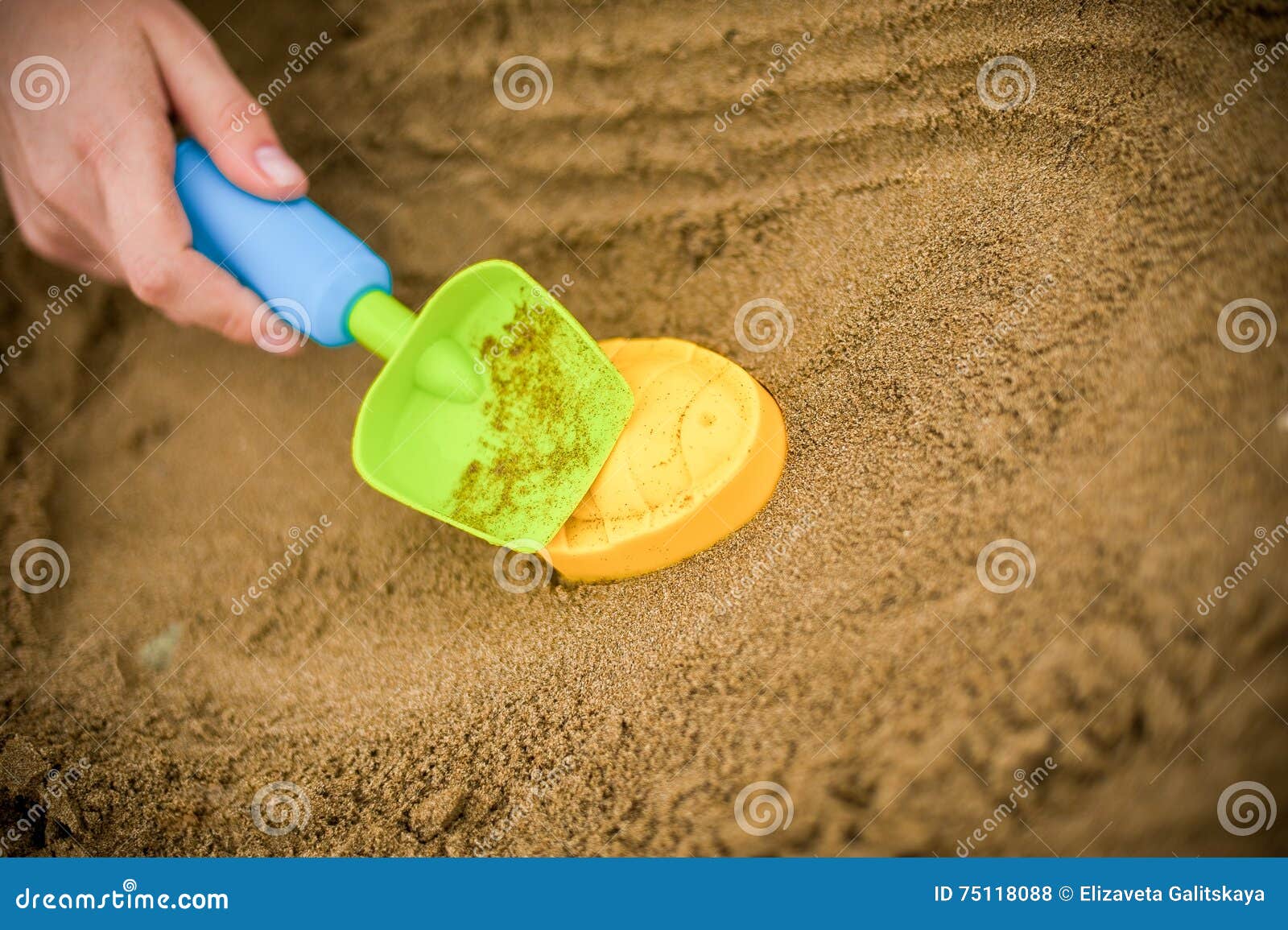 Hand Making a Sand Mold Using Molds Stock Photo - Image of playful ...