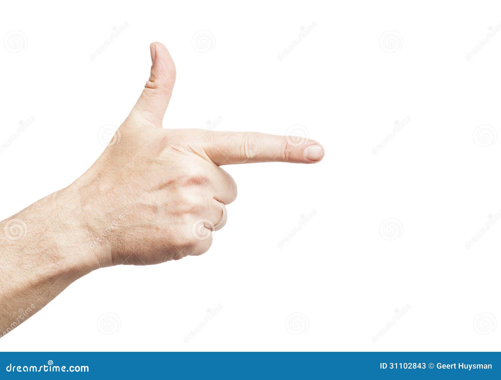 Hand Making a Shooting Gesture Stock Image - Image of threath, isolated ...