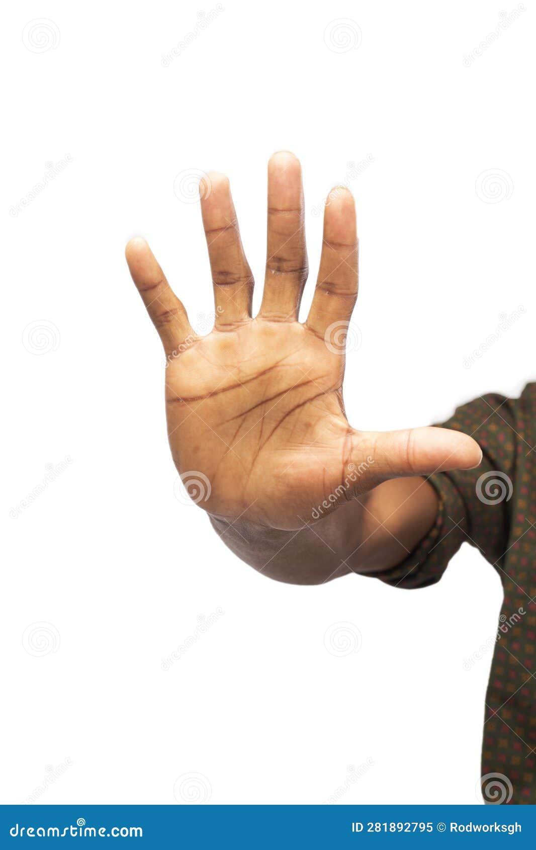 Black Hand Making Stop Sign. Say No Hand Gesture Stock Image - Image of ...