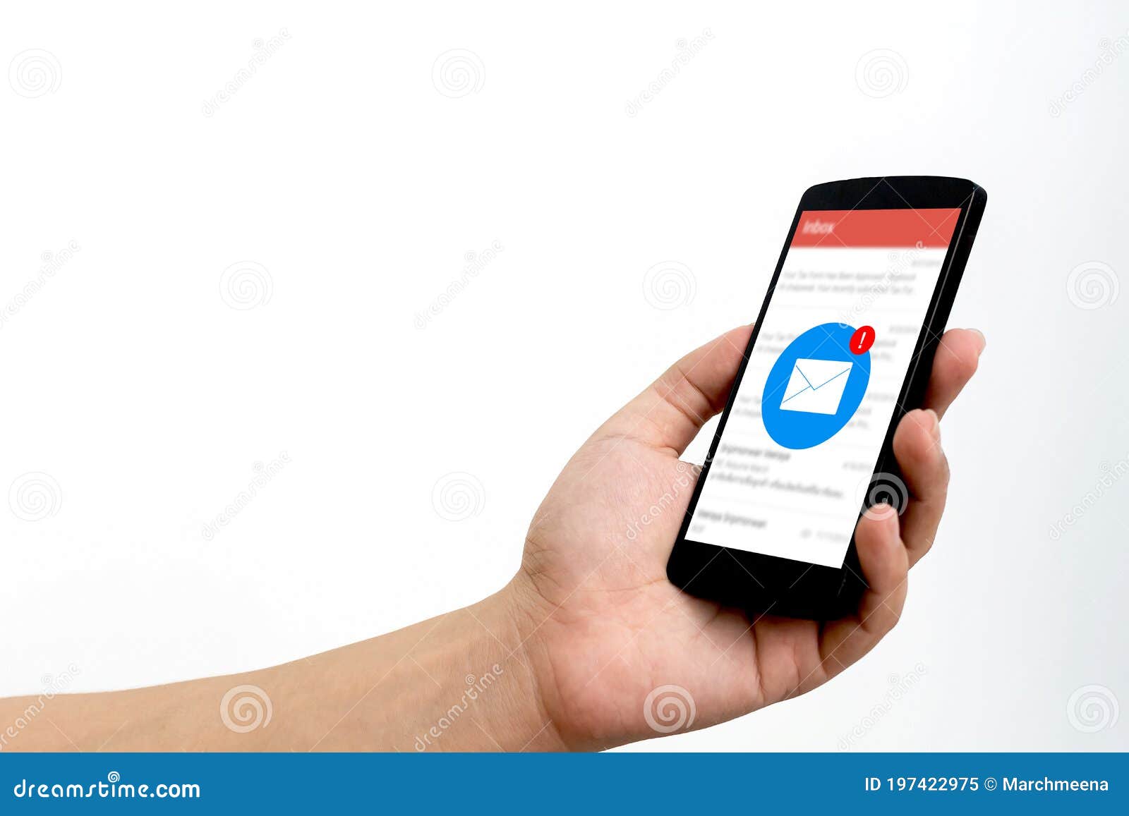 Hand of Male Checking Application Email on Smart Phone Stock Image ...