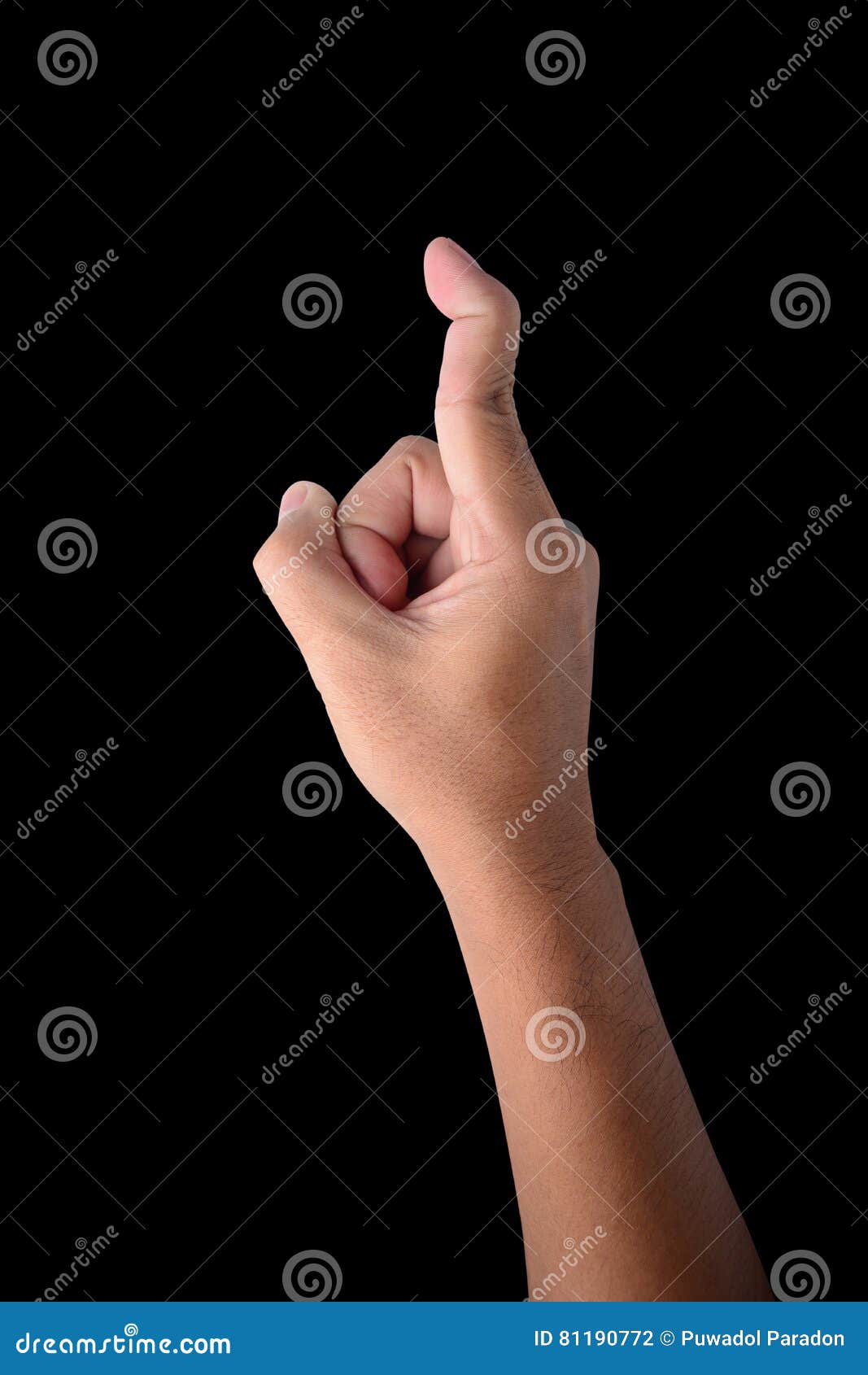 Hand of Male Trigger Finger Isolated on Black Stock Photo - Image of ...