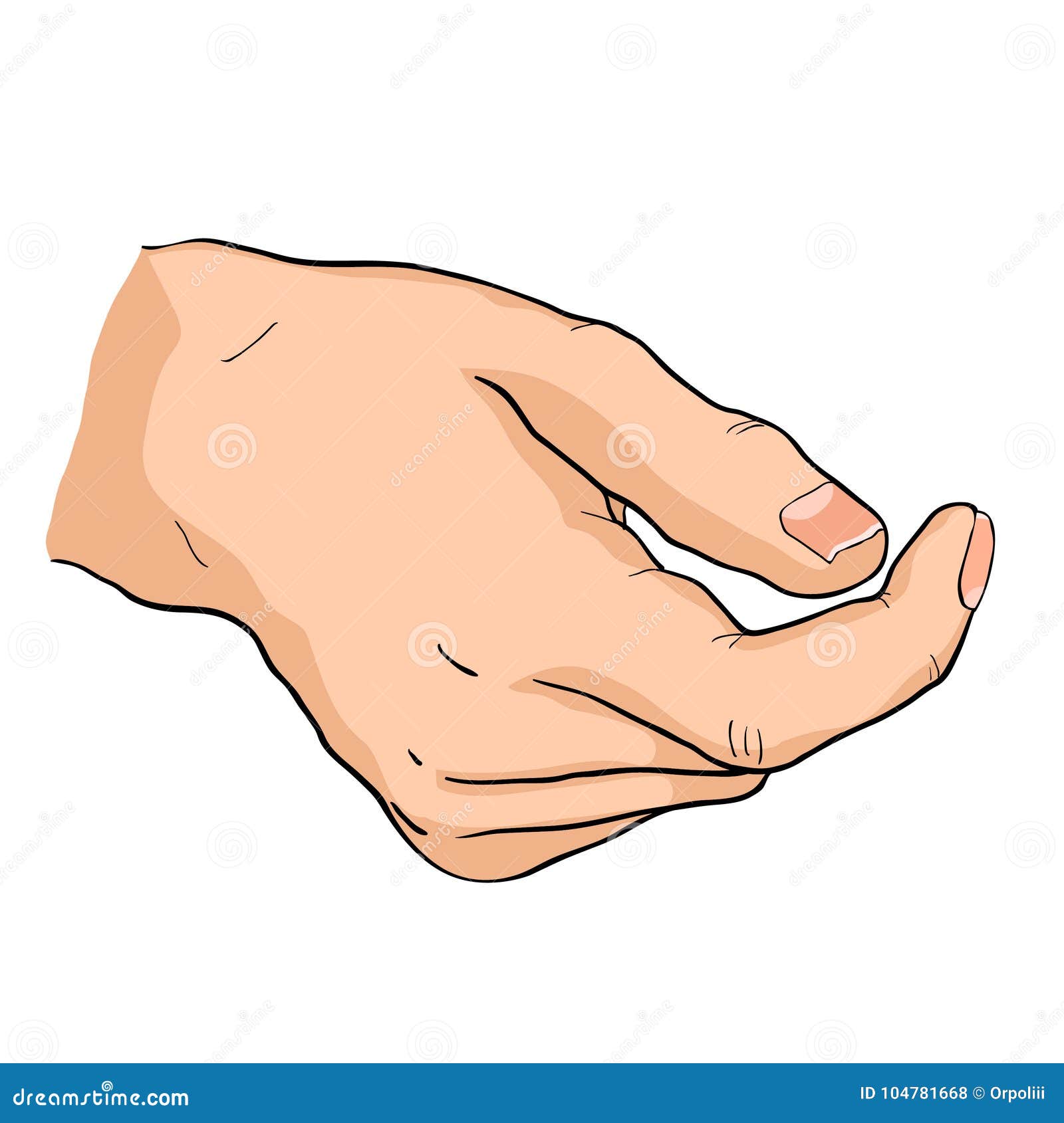 Hand Man a Bent Fingers Vector Illustration Stock Vector - Illustration ...