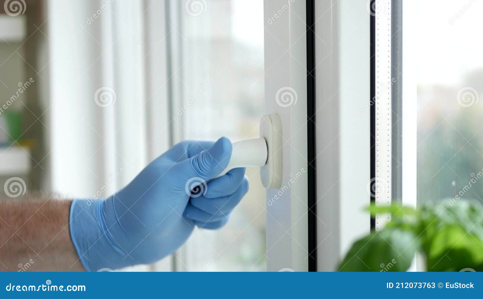 Hand of a Man Closing a Window from the Office Stock Video - Video of ...
