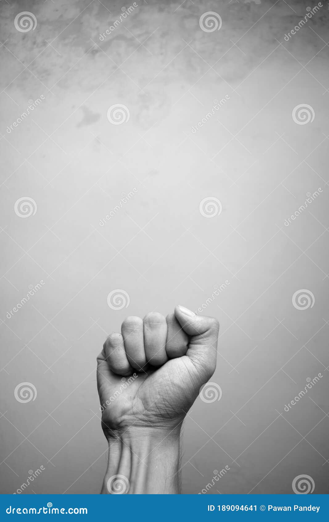 Hand of Man with Fist in Back and White Stock Image - Image of ...