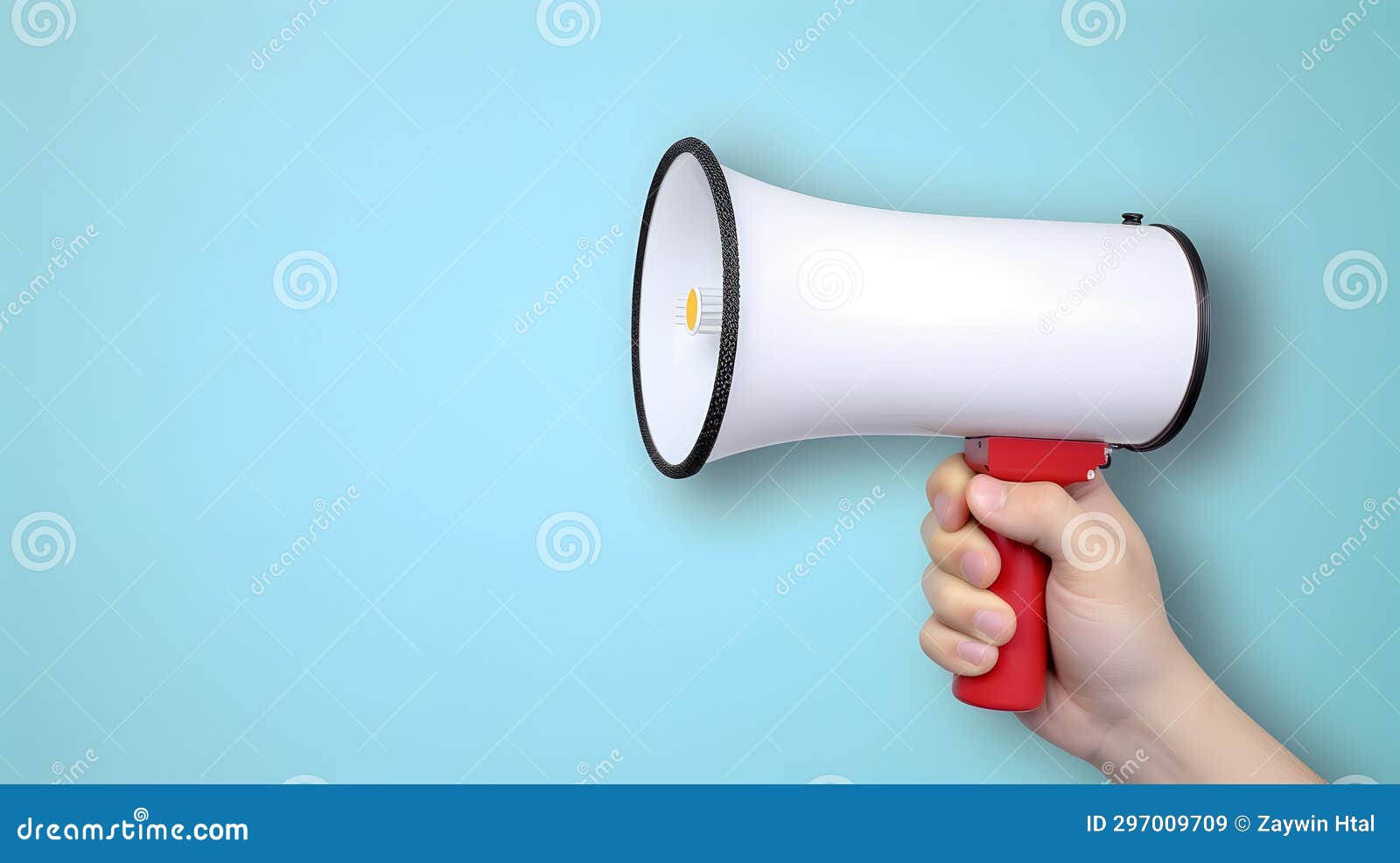 Hand of Man Holding Loudspeaker. Notifying, Warning, Announcer Stock ...