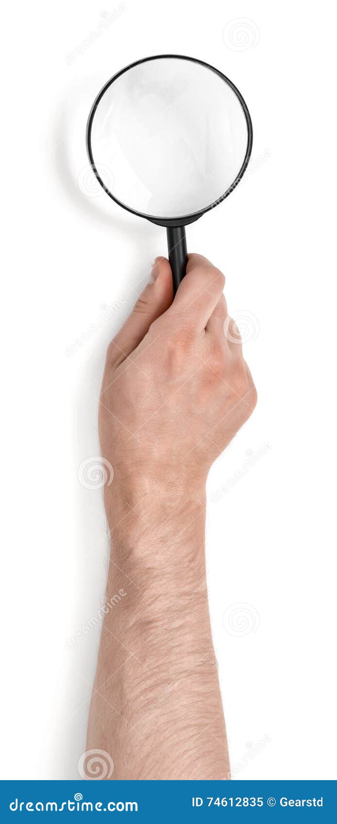 Hand of a Man Holding Magnifying Glass Isolated on White Background ... Hand of a Man Holding Magnifying Glass Isolated on White Background ...