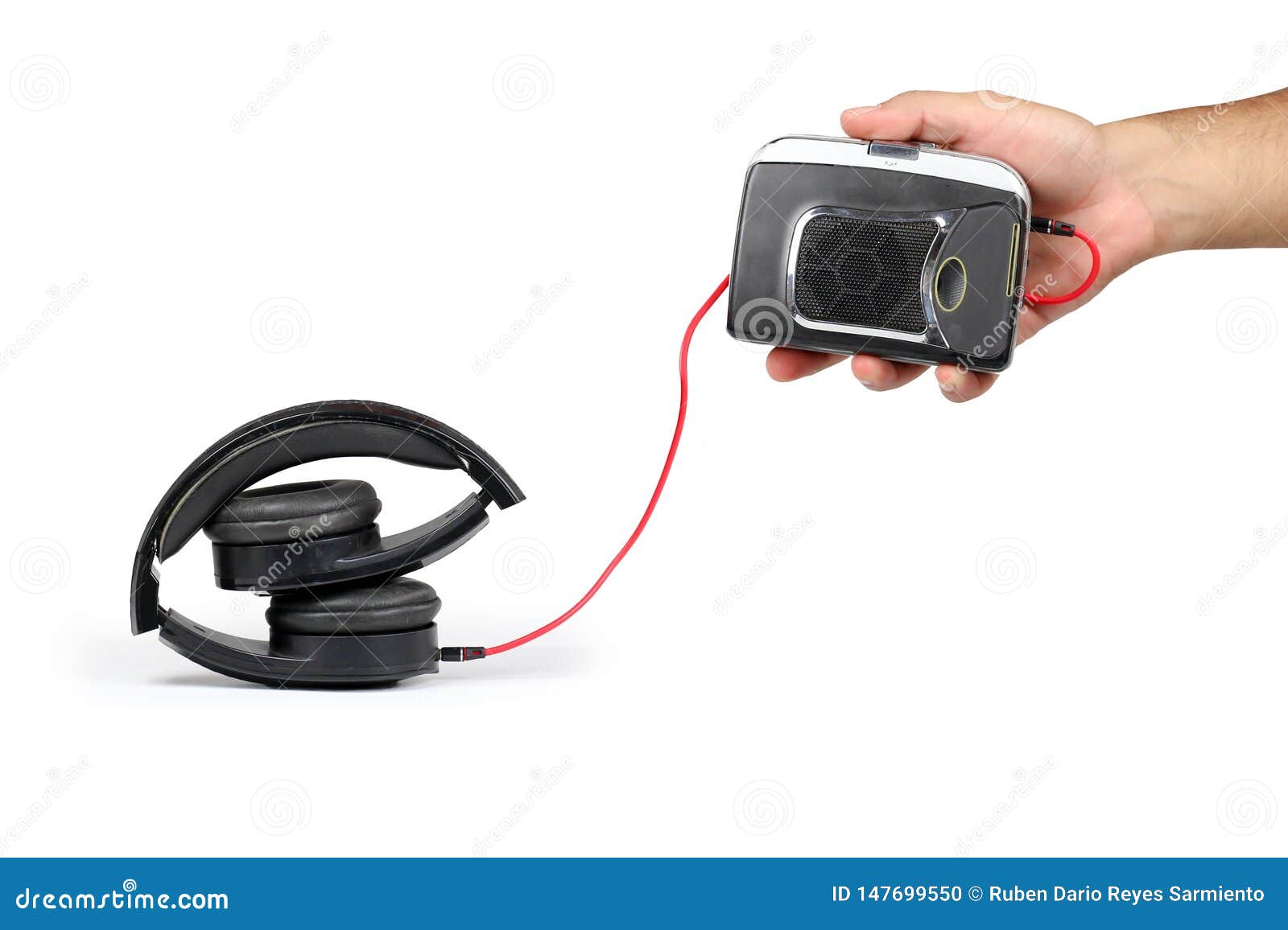 Hand of a Man Holding a Player Walkman Stock Photo - Image of concepts ...