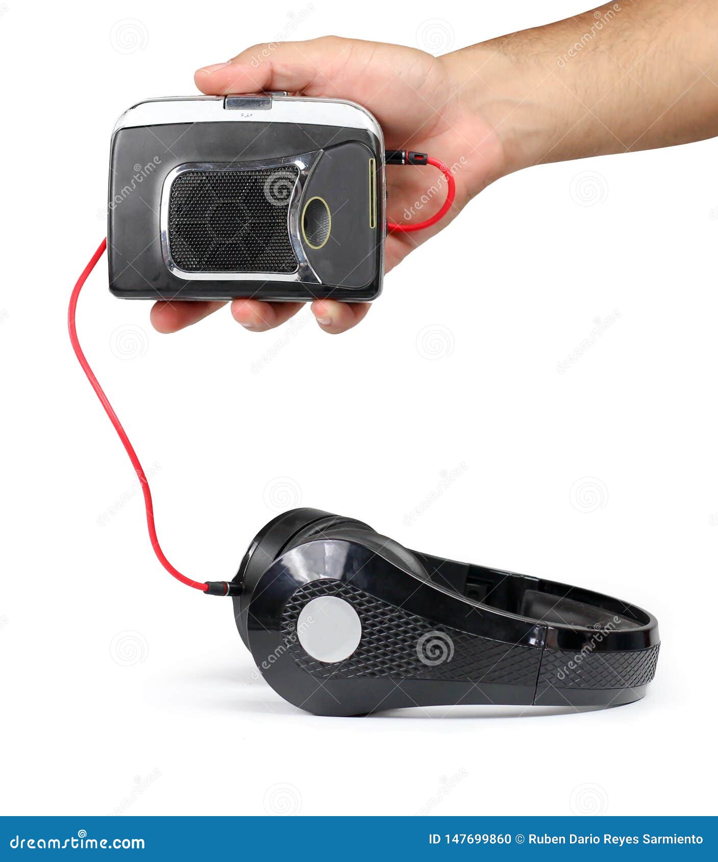 Hand of a Man Holding a Player Walkman Stock Photo - Image of music ...