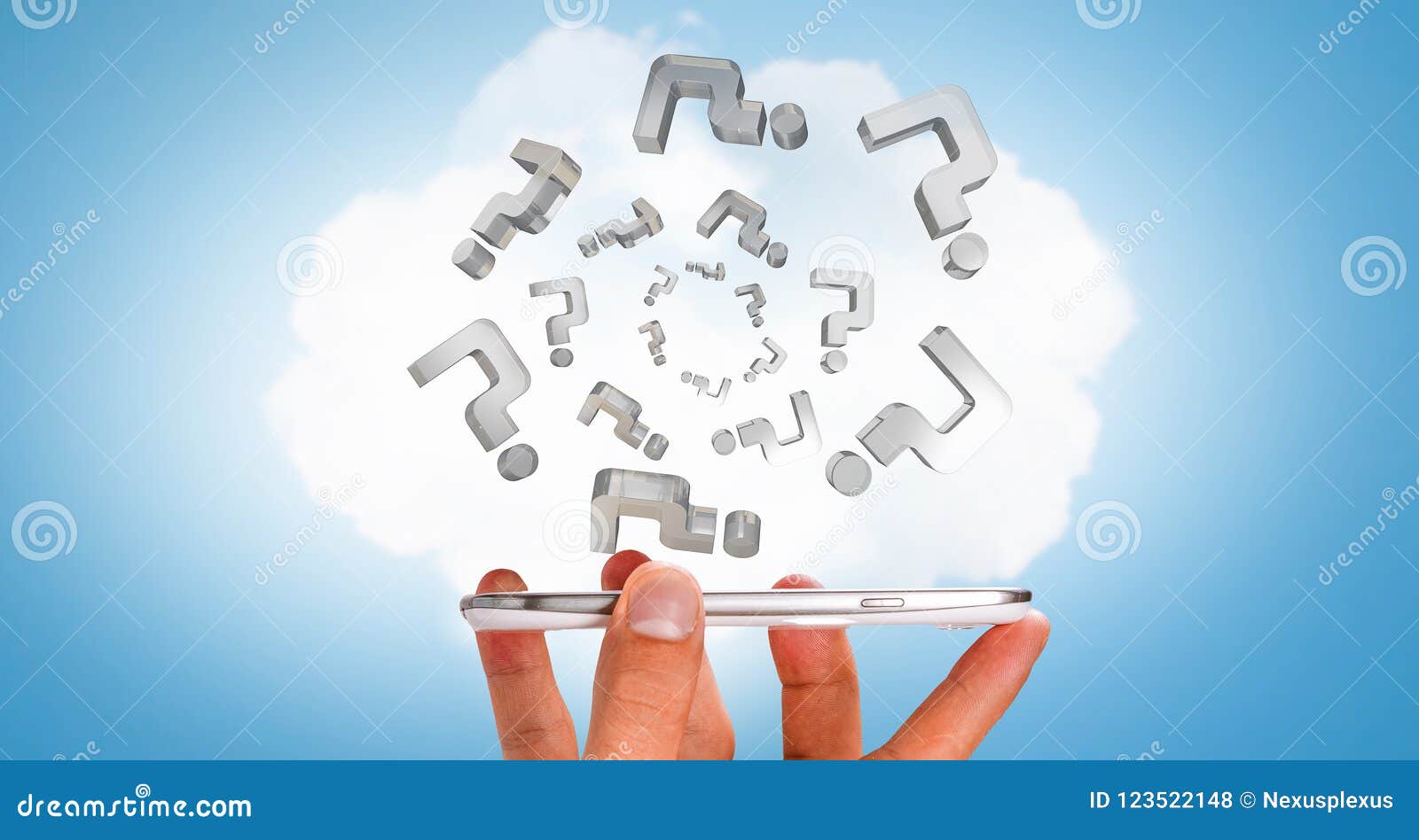 Question Marks Over Mobile Phone Stock Photo - Image of mobile, answer ...