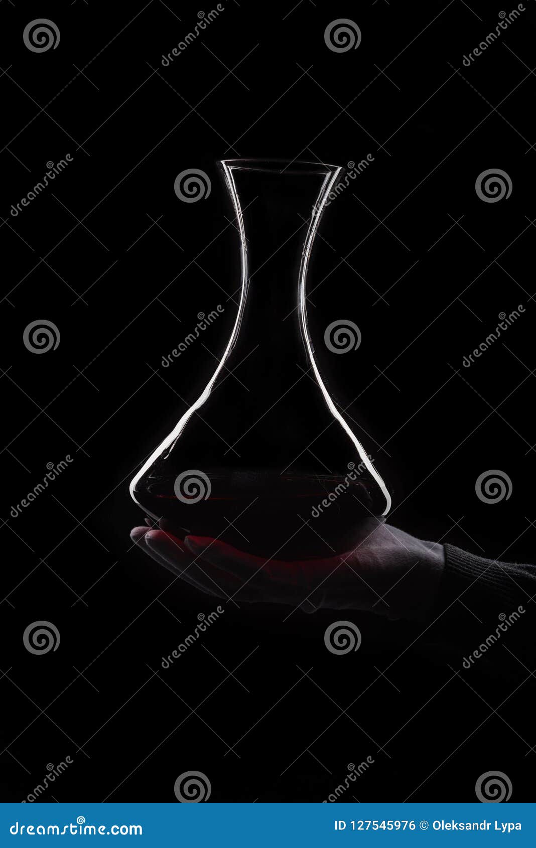 Hand of Man Holds Decanter with Red Wine Stock Photo - Image of pour ...