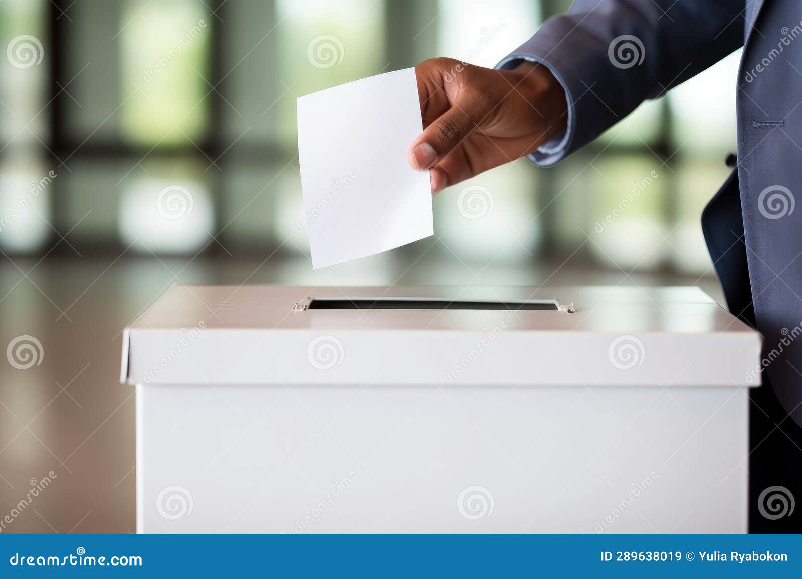 Hand Man Inserting Envelope in Ballot Box. Generate Ai Stock ...