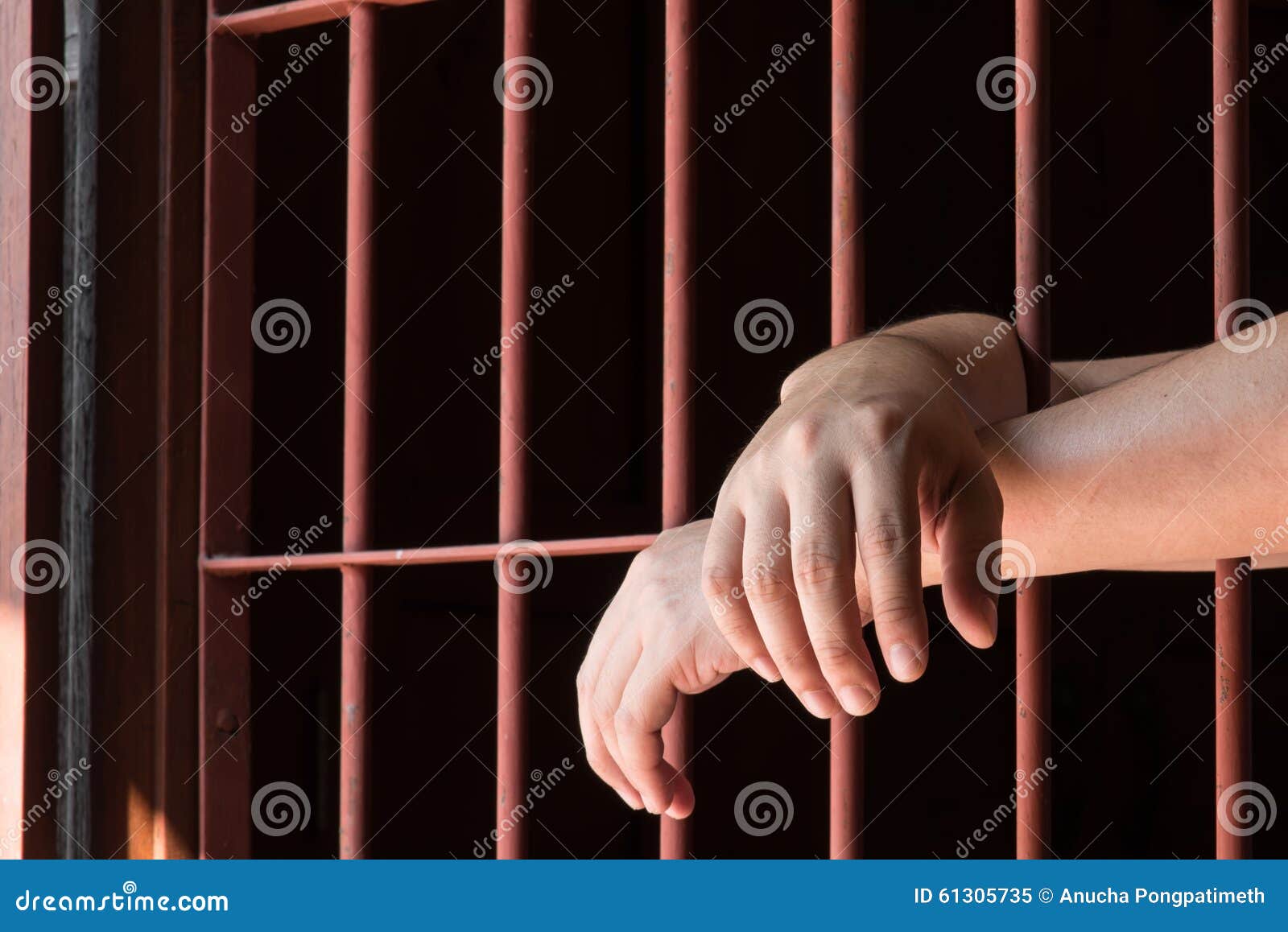 Hand of man in jail stock image. Image of criminal, security - 61305735