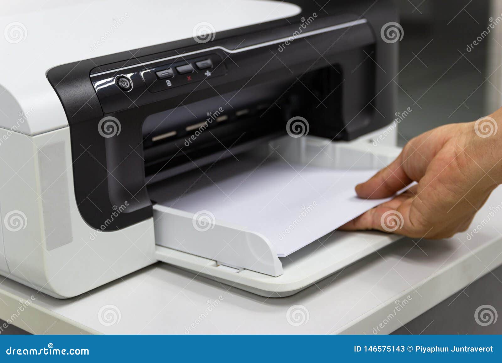 Hand Man Lay Down the Paper from Printer in the Office Stock Image ...