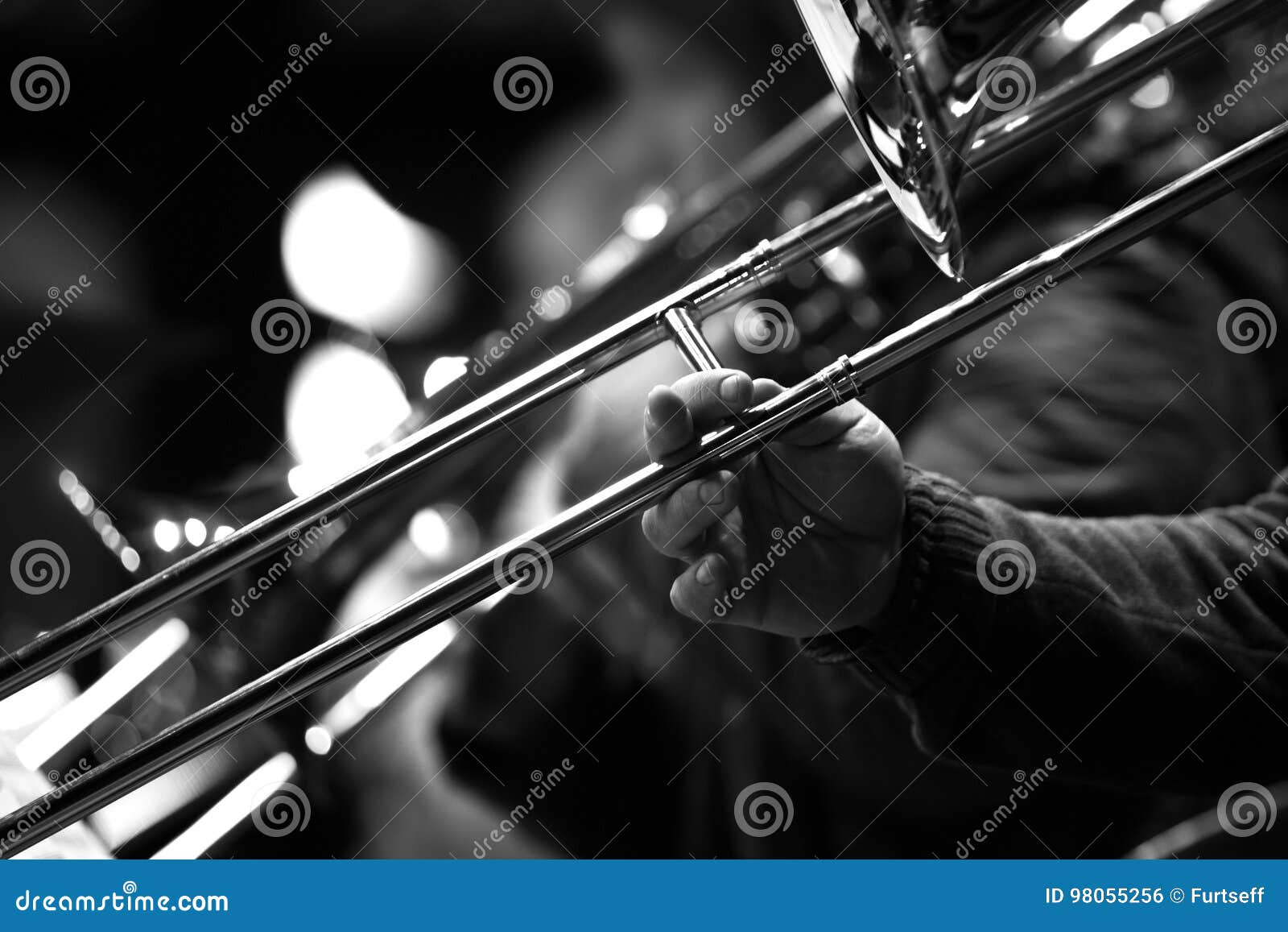 Hand of Man Playing the Trombone Stock Photo - Image of concert ...