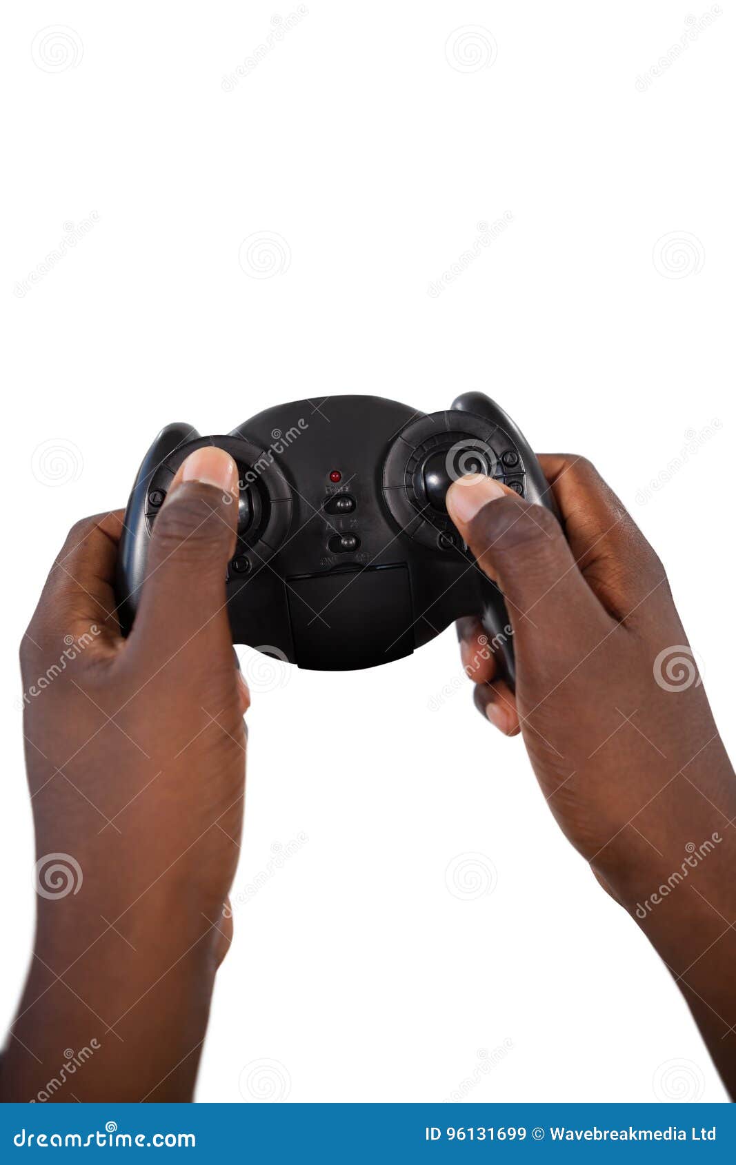 Hand of Man Playing Video Game Against White Background Stock Image ...