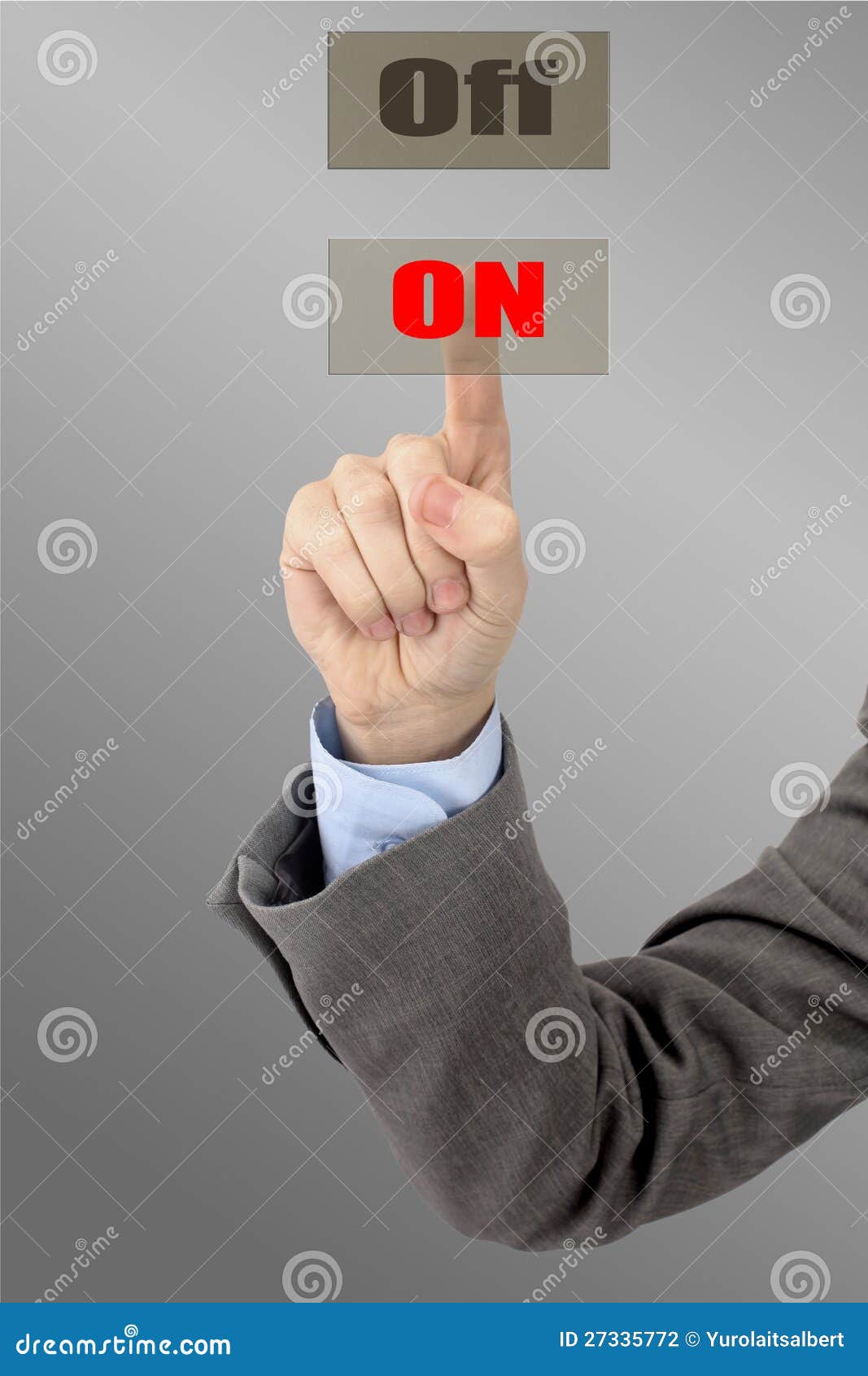 The Hand of Man Presses a Button Stock Photo - Image of middle, concept ...