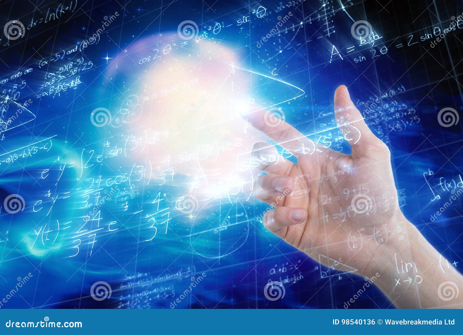 Man Pretending To Touch An Invisible Screen Royalty-Free Stock ...