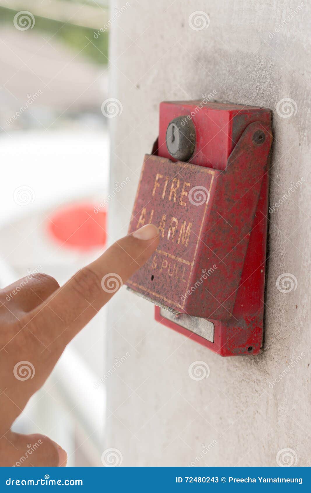 The Hand of Man is Pulling Fire Alarm Stock Image - Image of alert ...