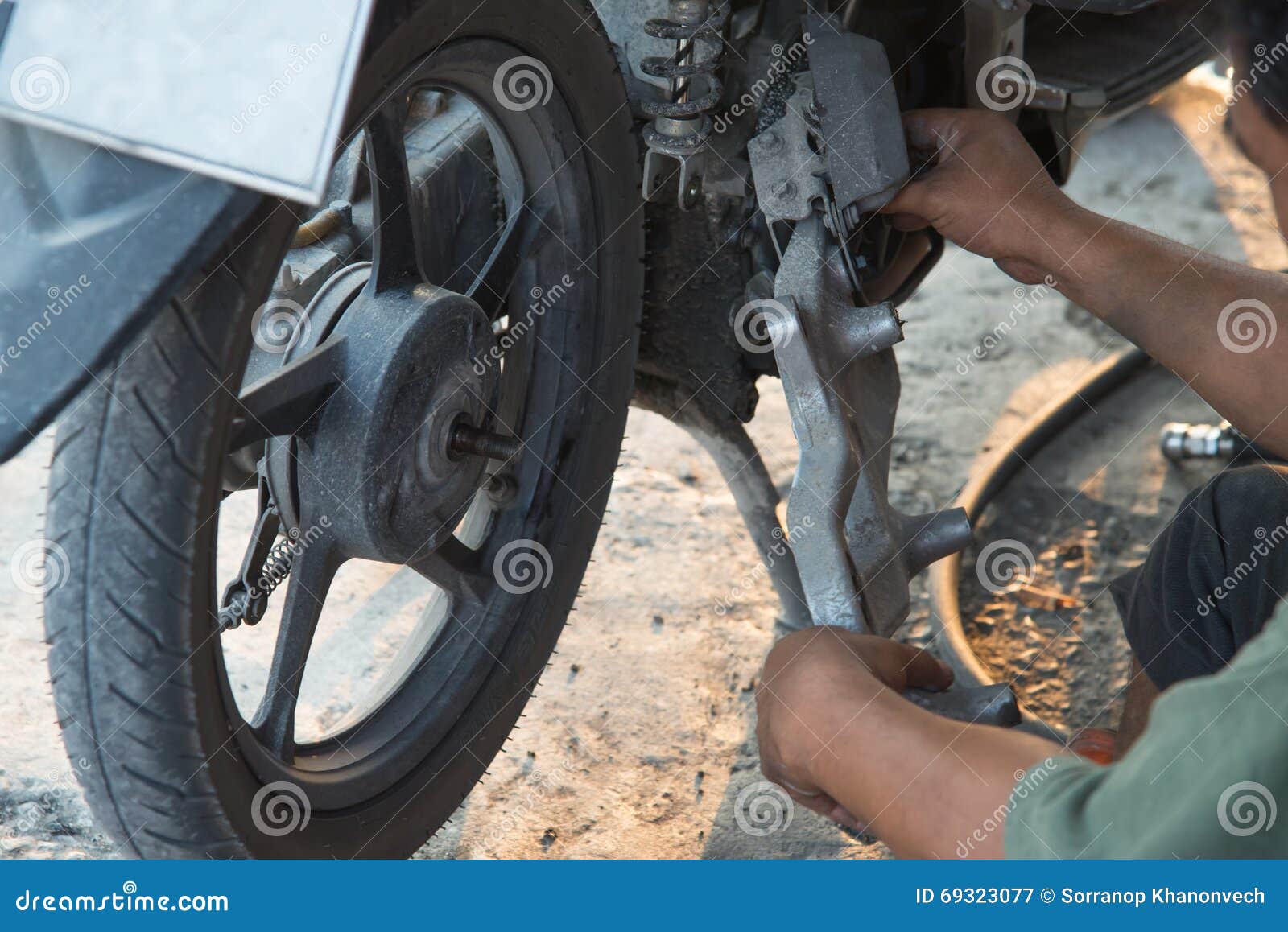Hand Man Repair Motorcycle during Day Stock Image - Image of vehicle ...