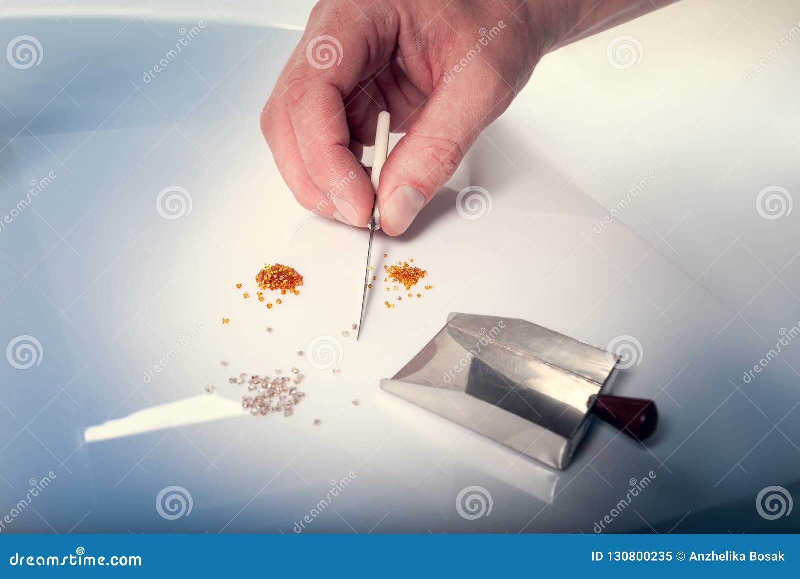 Sorting of diamonds stock image. Image of cutting, selecting - 130800235