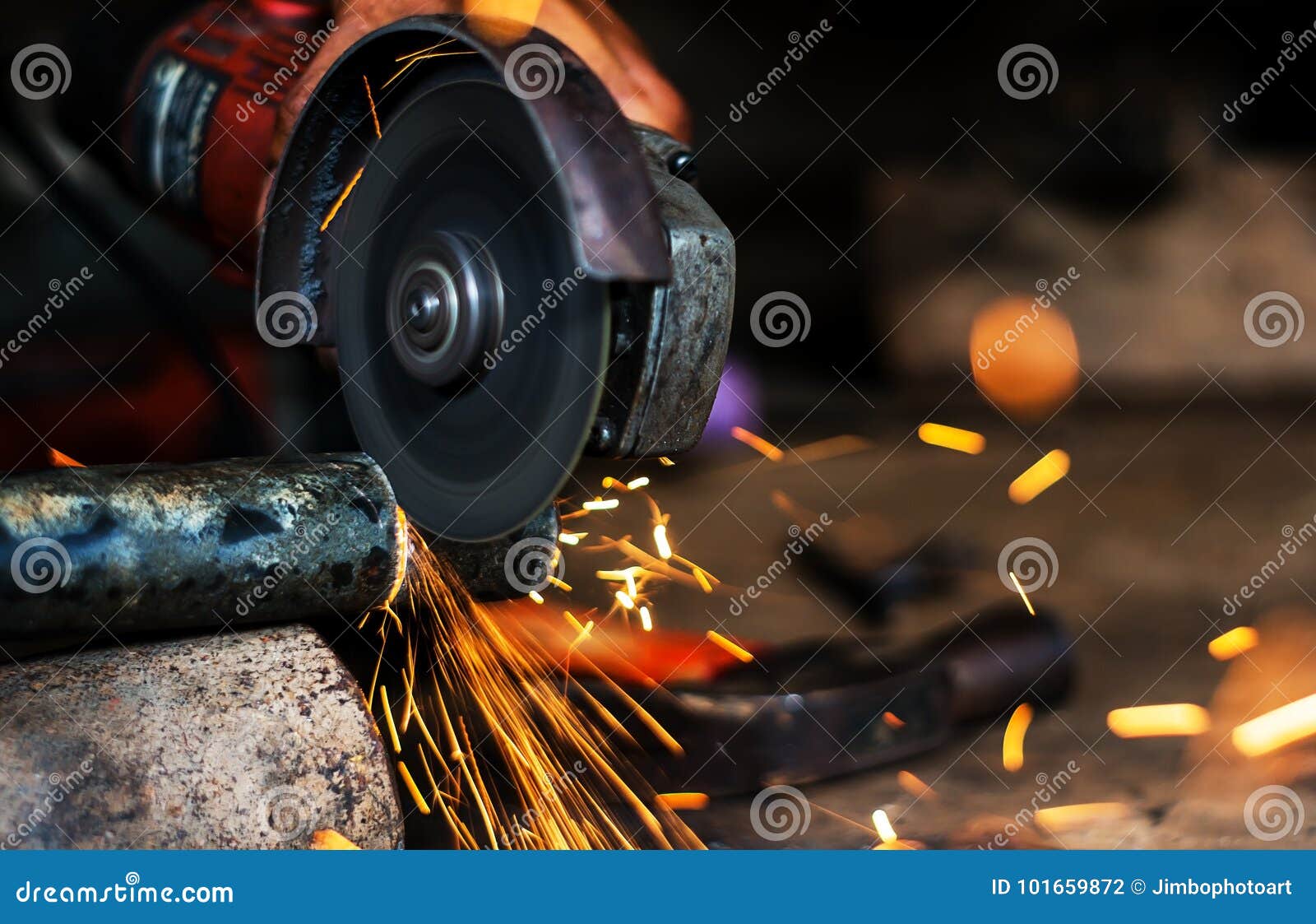 Hand of Man with Steel Cutter Tool Blurred on Black Background Stock ...