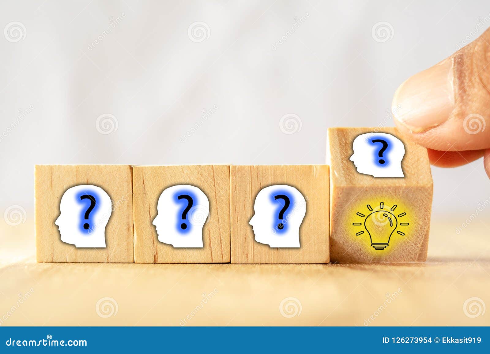 Hand Man Try To Open or Flip To Find an Idea To Resolve the Problem ...