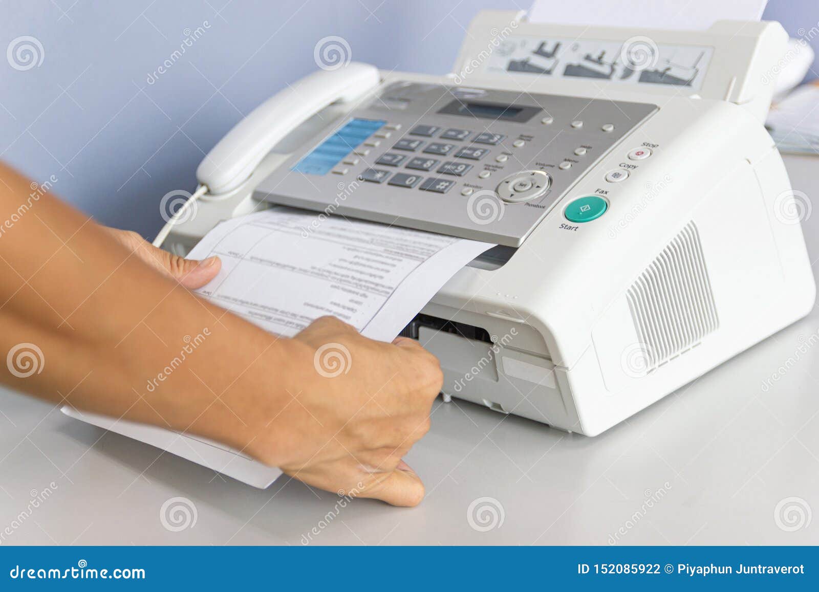 Hand Man are Using a Fax Machine in the Office Stock Photo - Image of ...