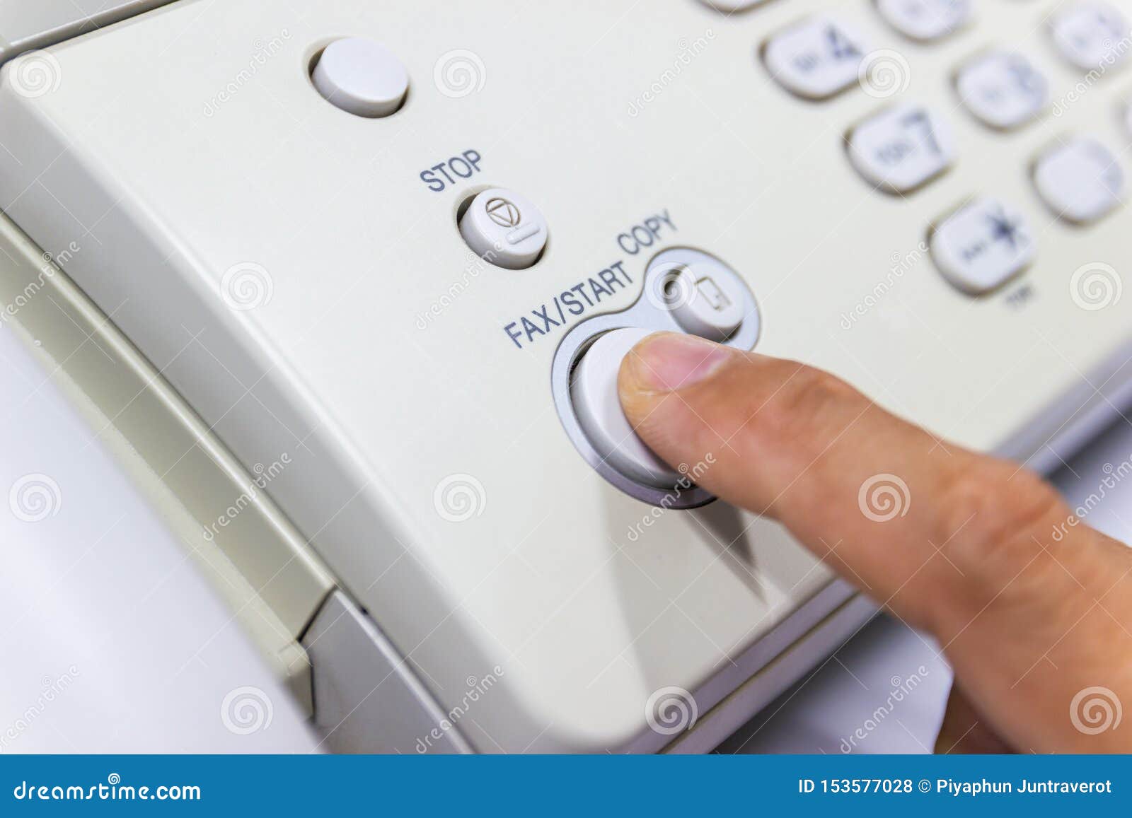 Hand Man are Using a Fax Machine in the Office Stock Photo - Image of ...
