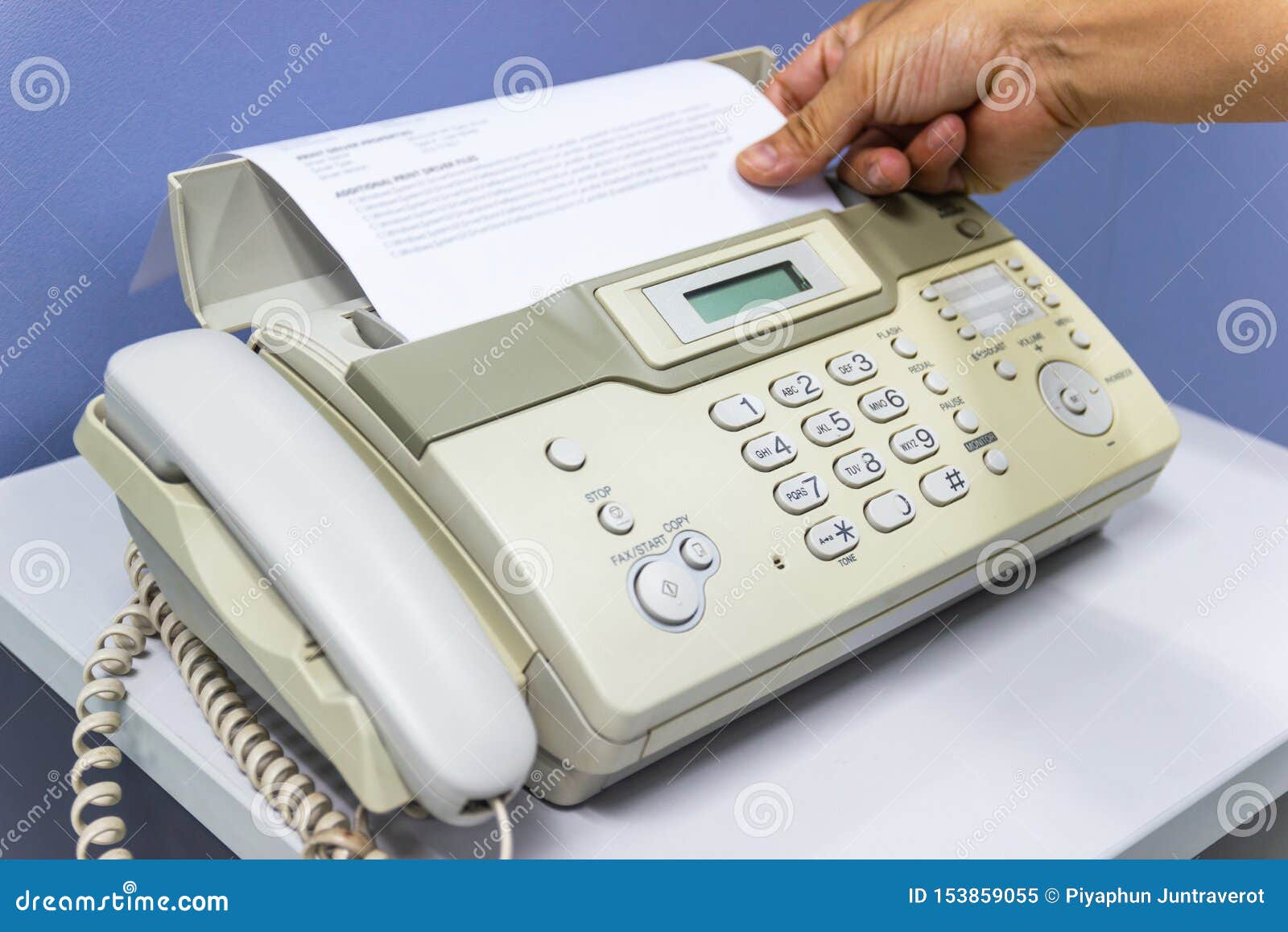Hand Man are Using a Fax Machine in the Office Stock Image - Image of ...