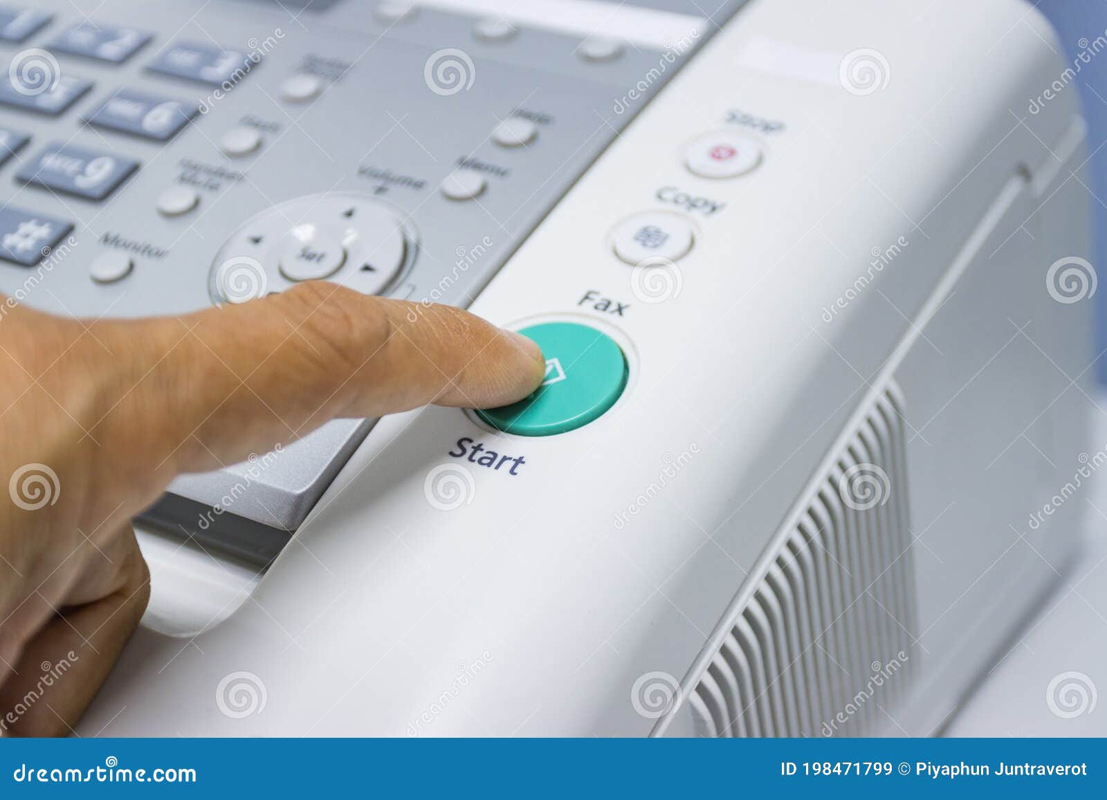Hand Man are Using a Fax Machine in the Office Stock Image - Image of ...