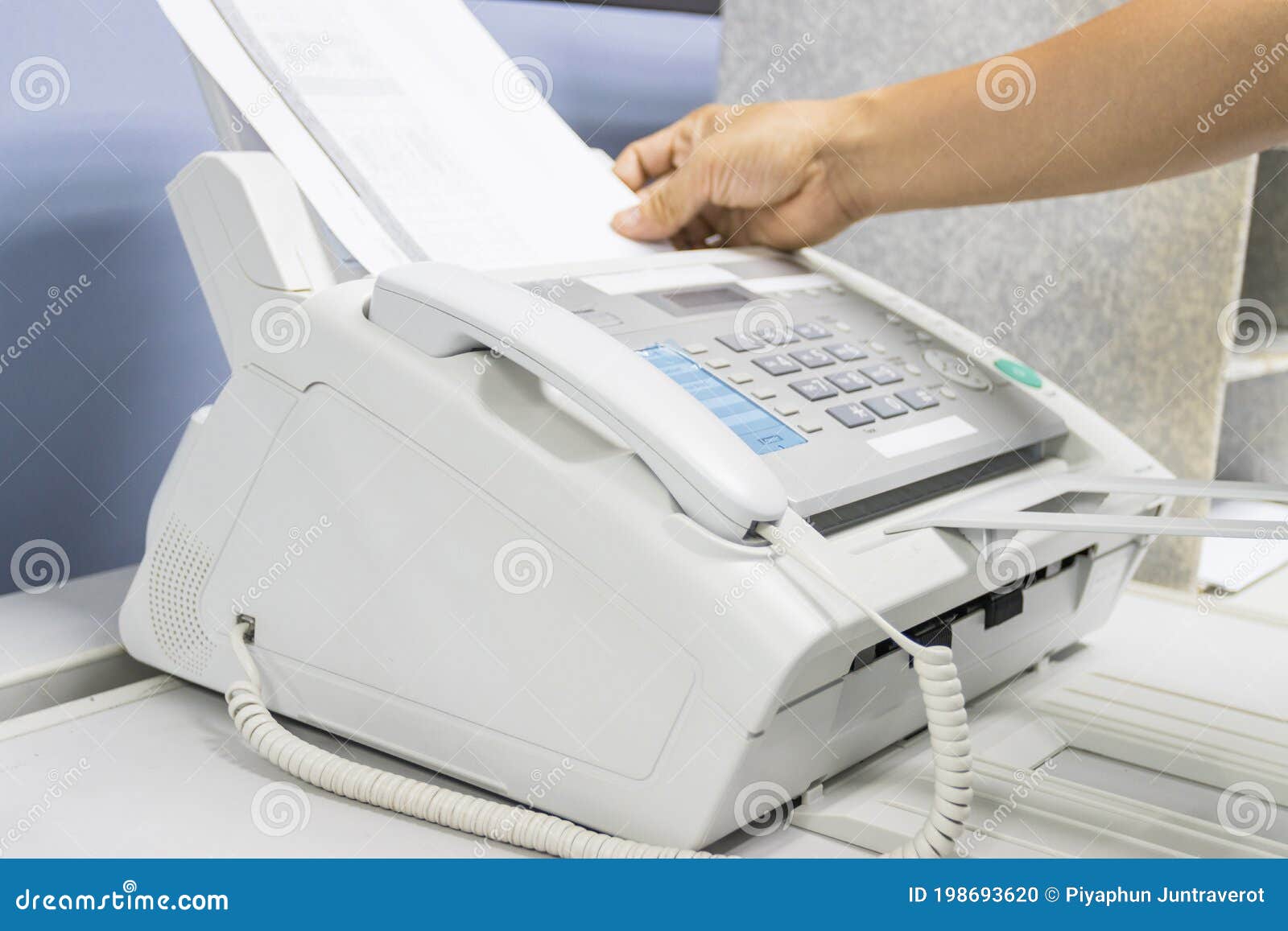 Hand Man are Using a Fax Machine in the Office Stock Photo - Image of ...