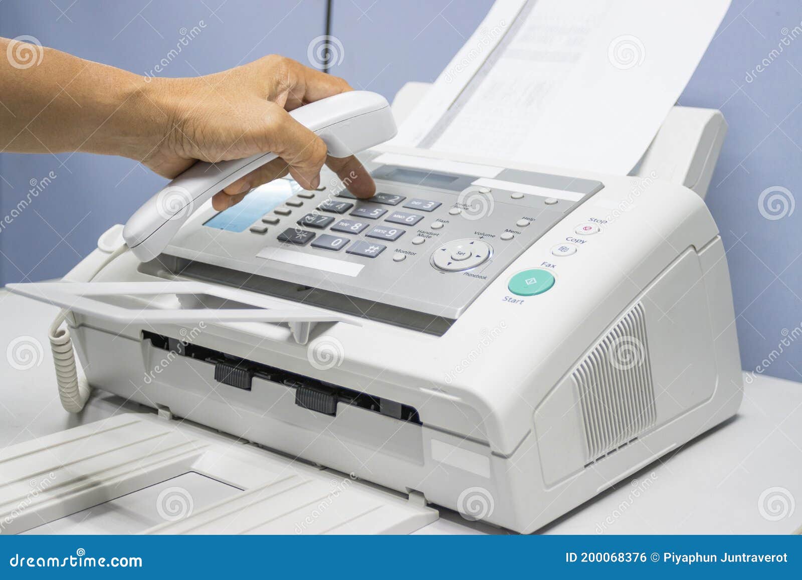 Hand Man are Using a Fax Machine in the Office Stock Photo - Image of ...