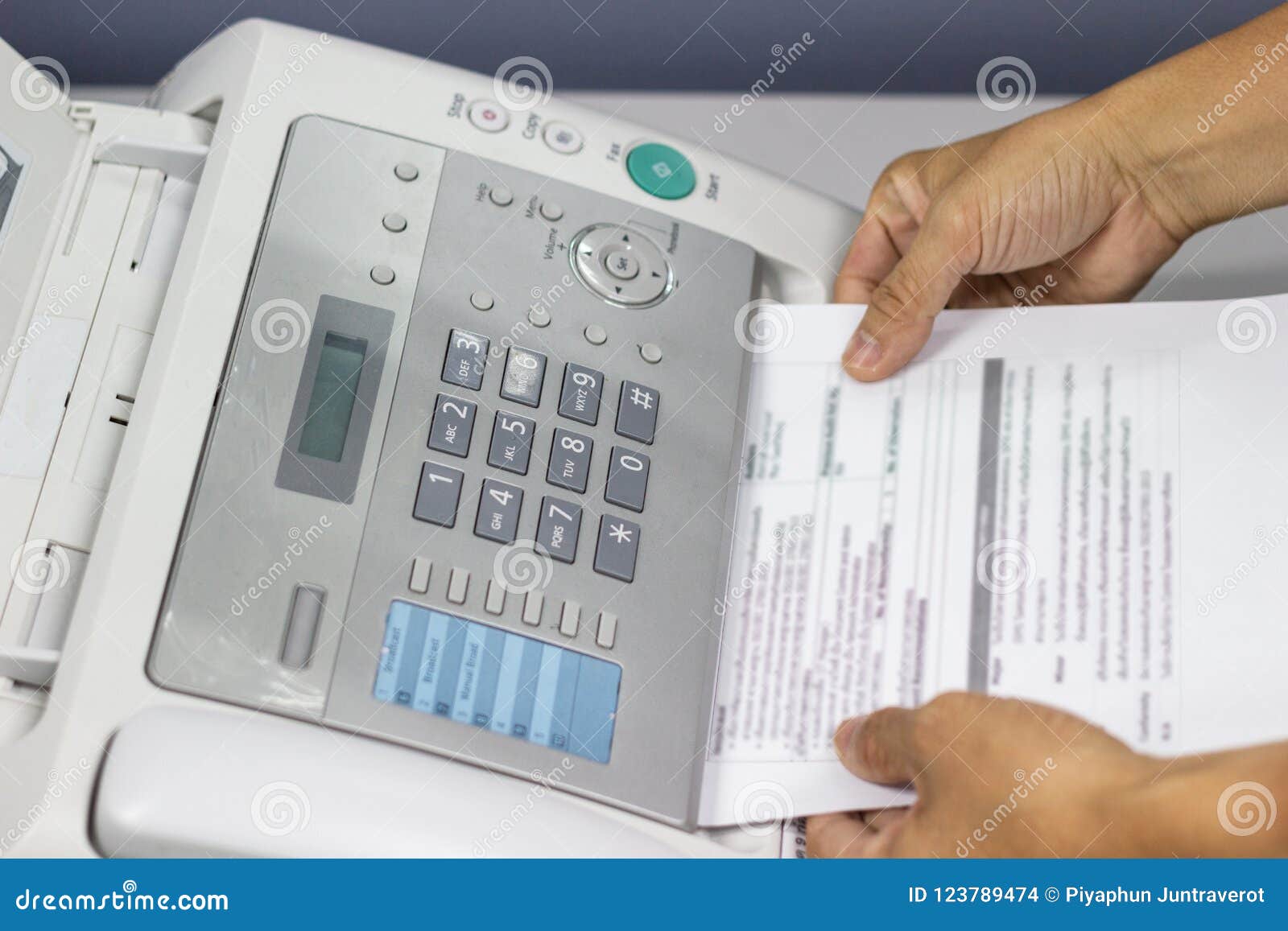 Hand Man are Using a Fax Machine in the Office Stock Photo - Image of ...