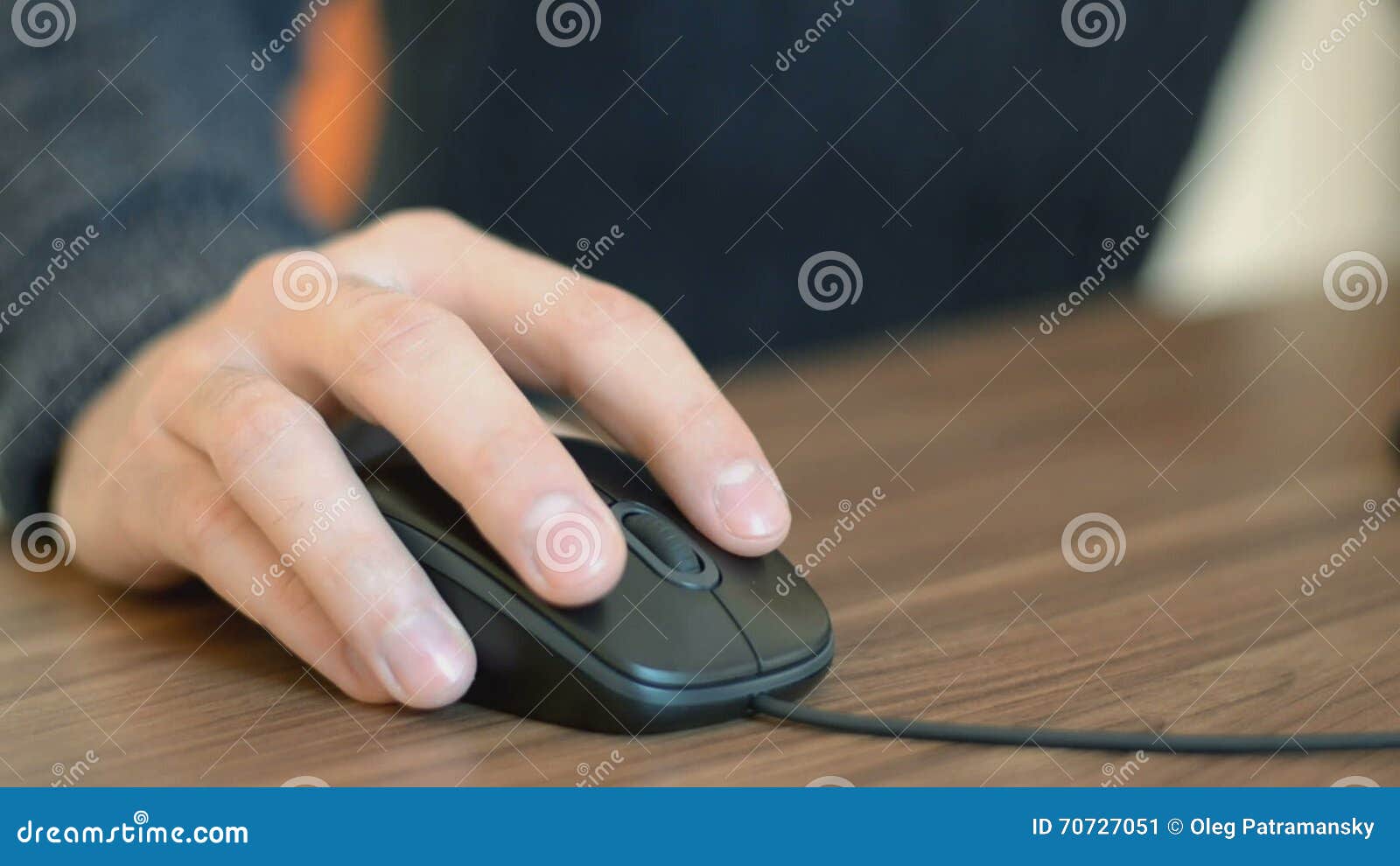 Hand of a Man Working at Computer Clicking on Mouse Stock Video - Video ...