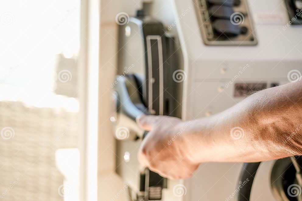 Hand of a Man on a Yacht Controller Stock Photo - Image of yacht ...
