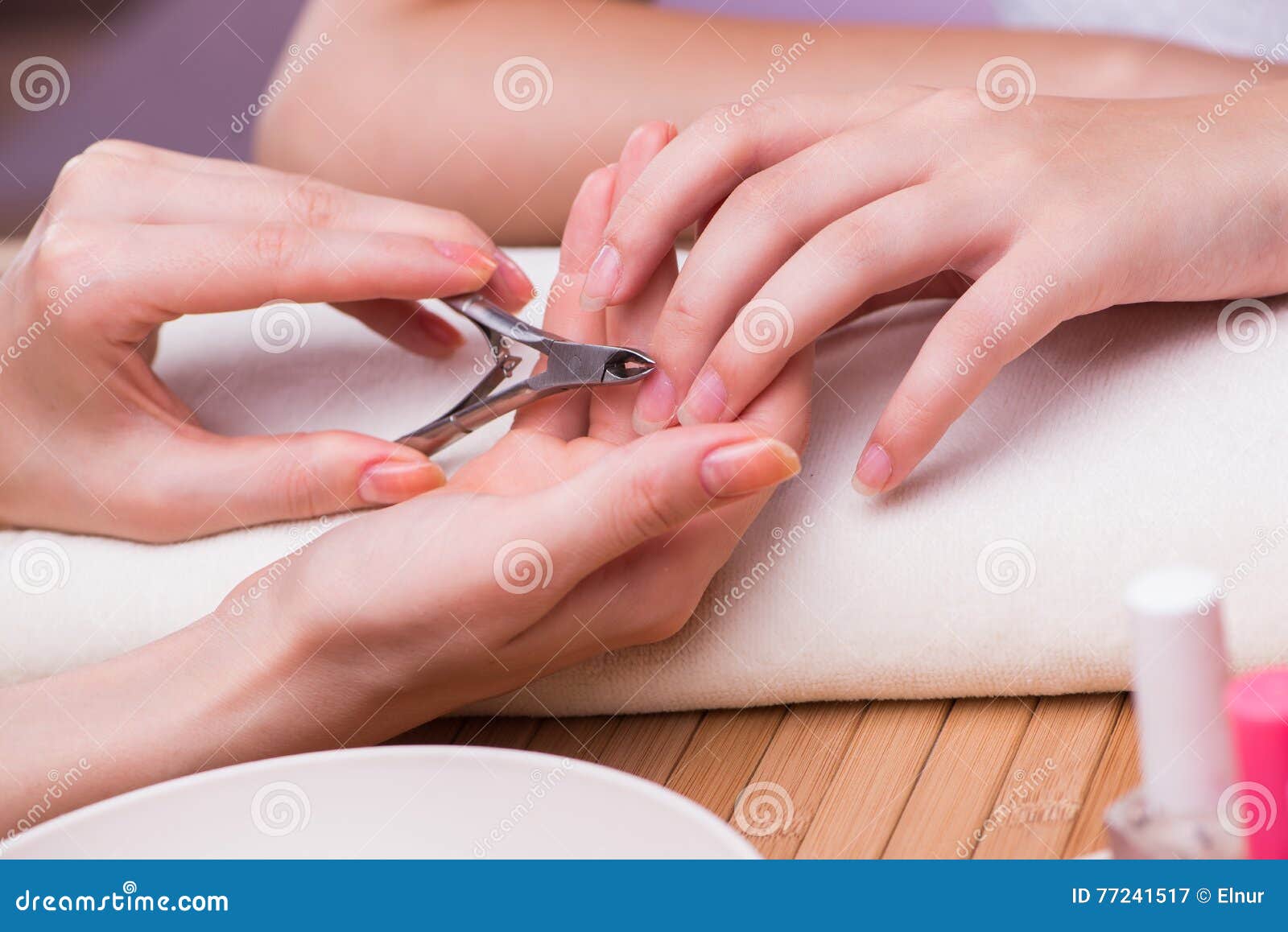 The Hand Manicure Treatment in Health Concept Stock Image - Image of ...