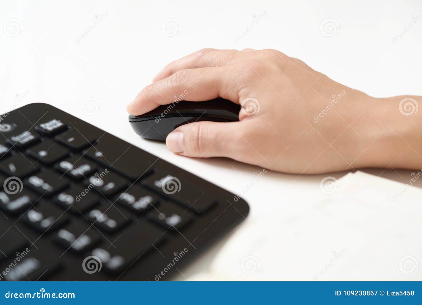 Hand Operating the Computer Mouse Stock Image - Image of electronics ...