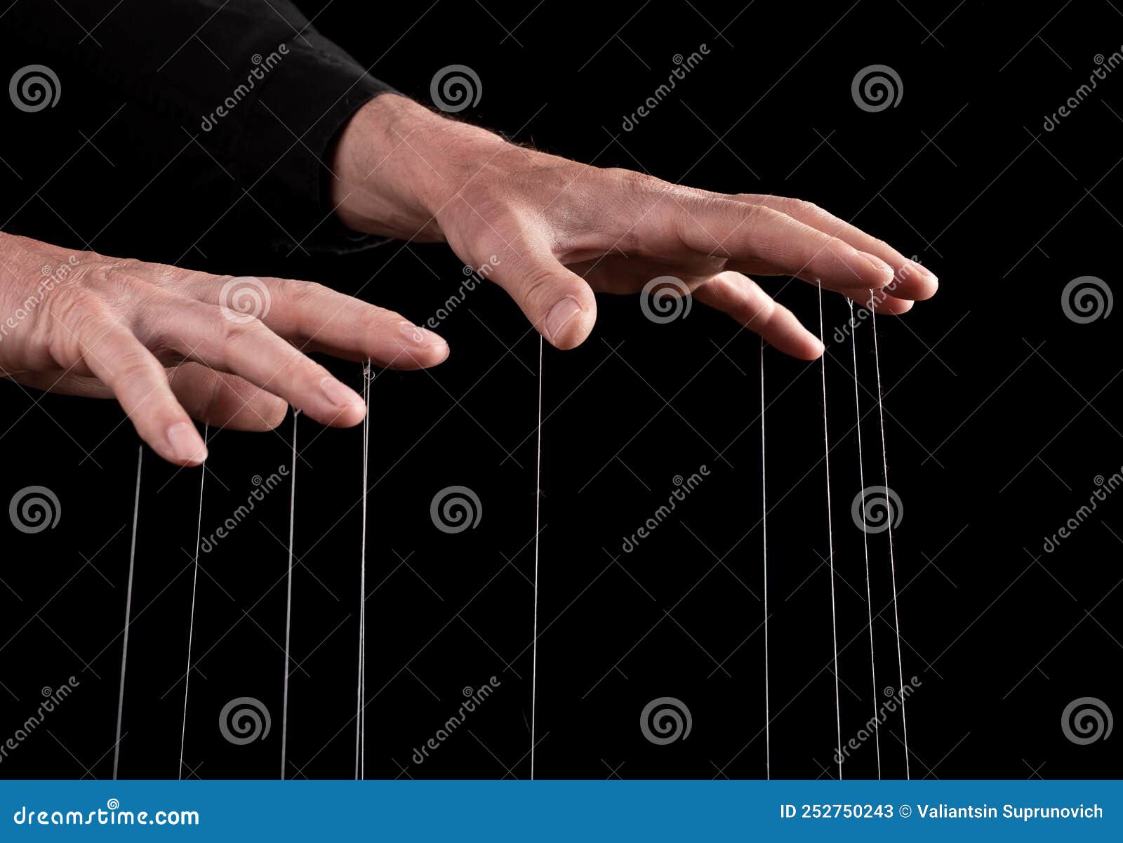 Hand Manipulating and Controlling Smth with Strings Concept Stock Image ...