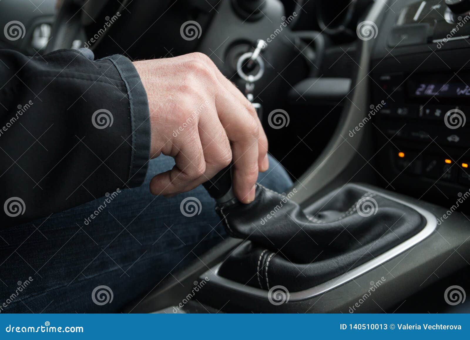 Hand on Manual Car Shift. Slovakia Stock Image - Image of handle, metal ...