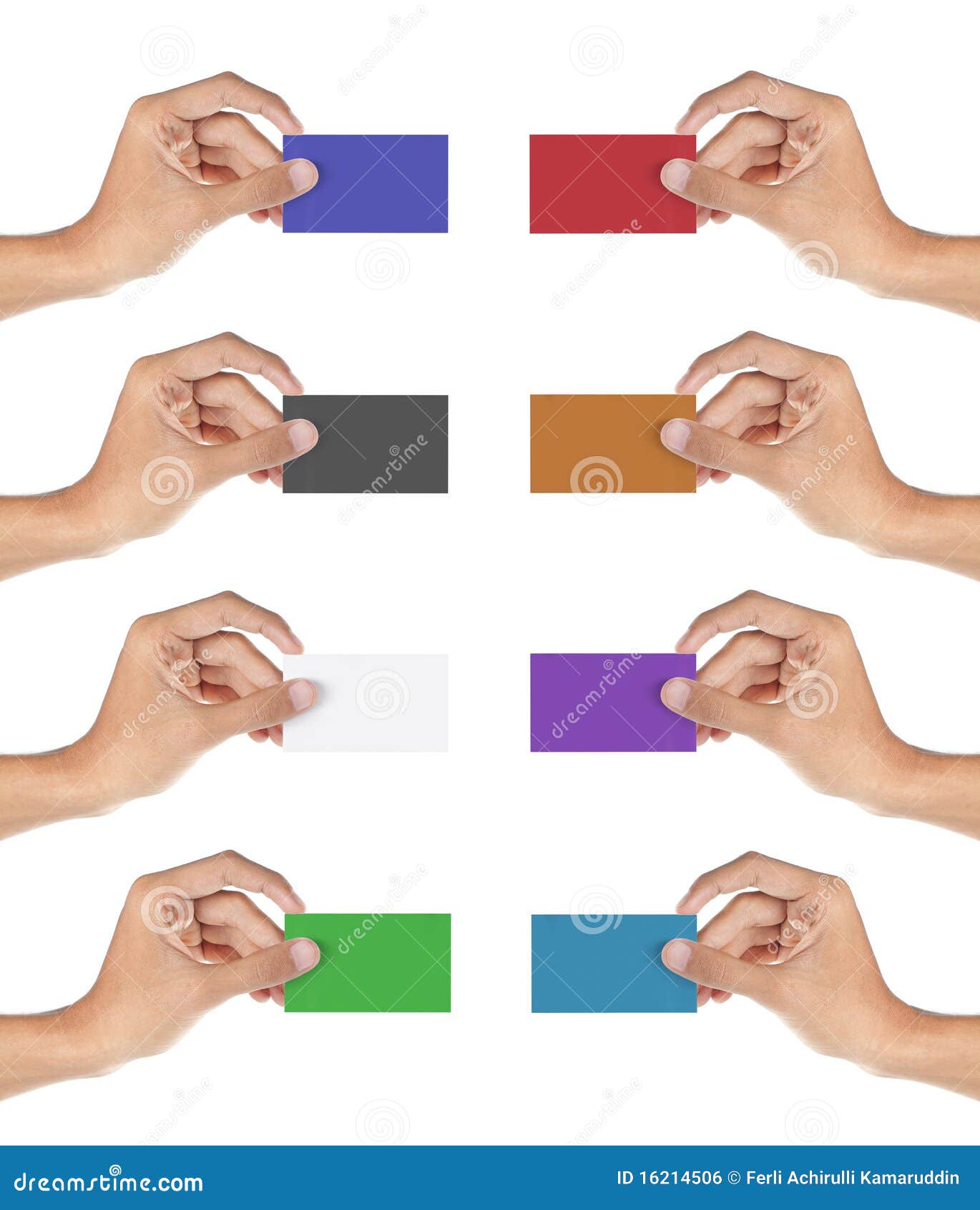 Hand with Many Colors of Cards Stock Photo - Image of promotion, blank ...