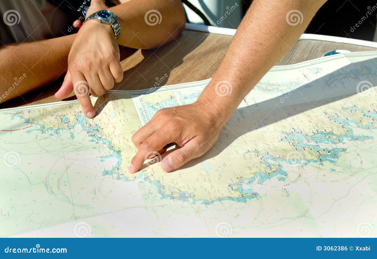 Hand and map stock photo. Image of island, coast, travel - 3062386