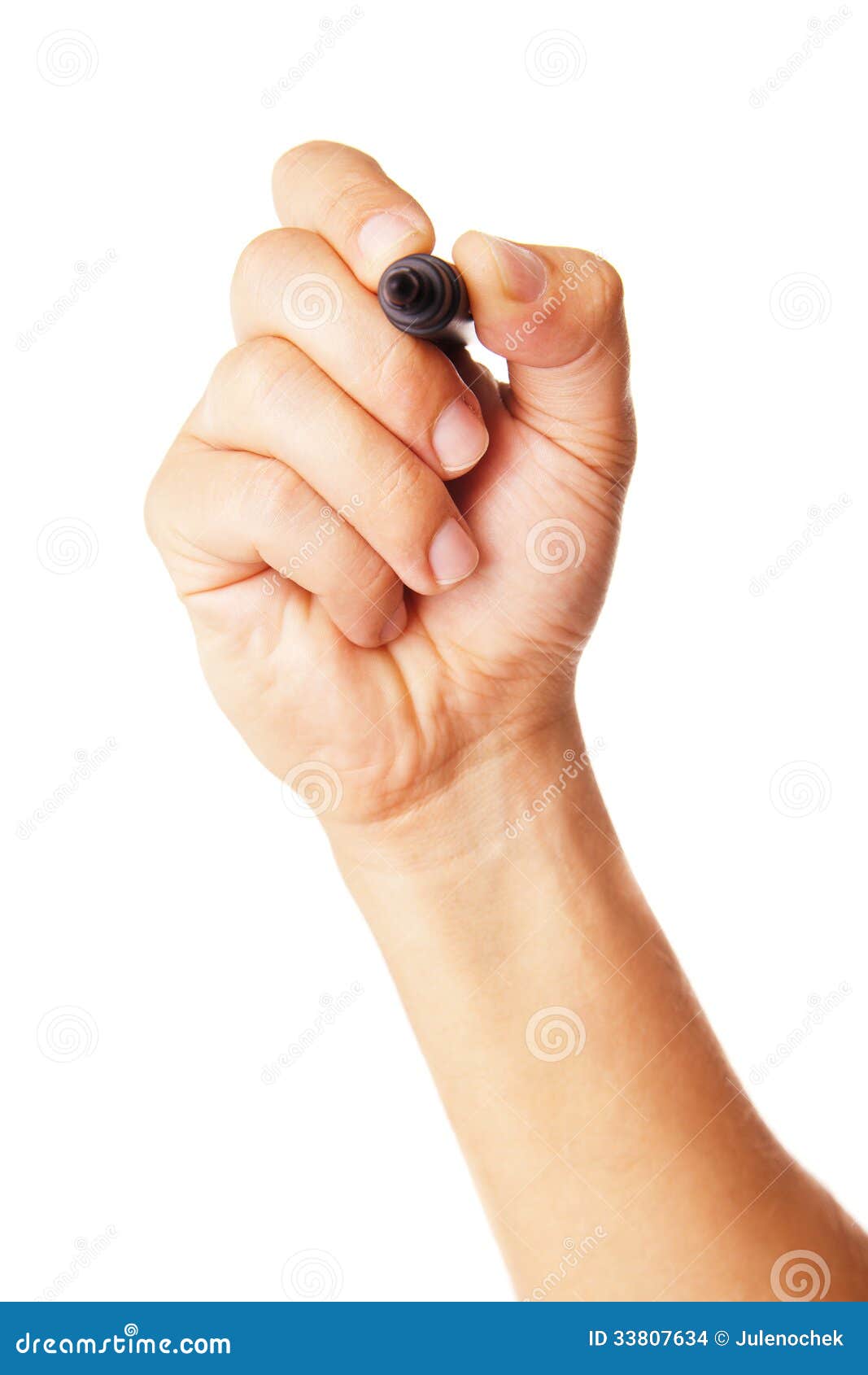 Hand with a Marker Isolated Over White Stock Photo - Image of marker ...