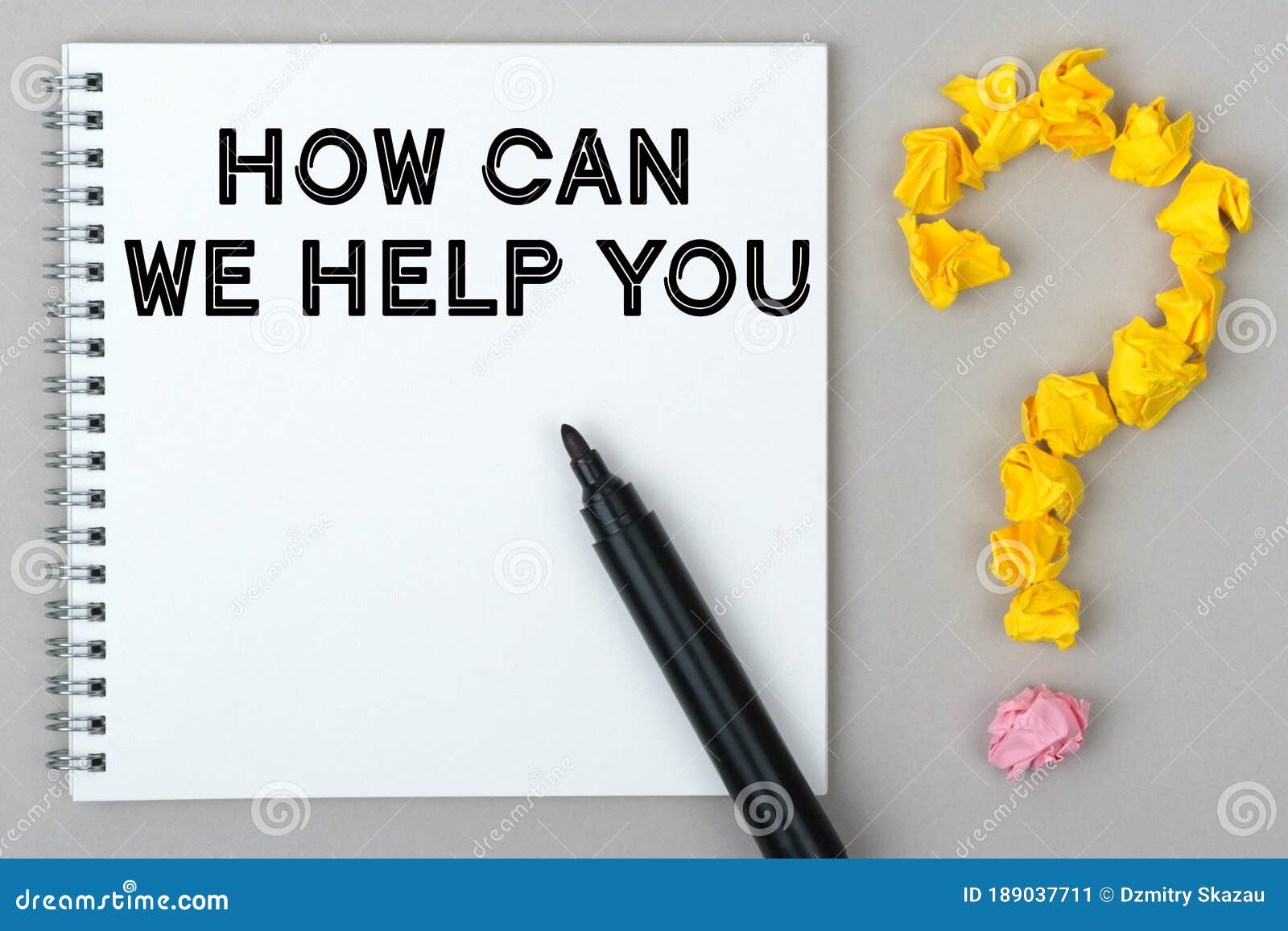 Hand with Marker Writing: How Can we Help You Stock Image - Image of ...