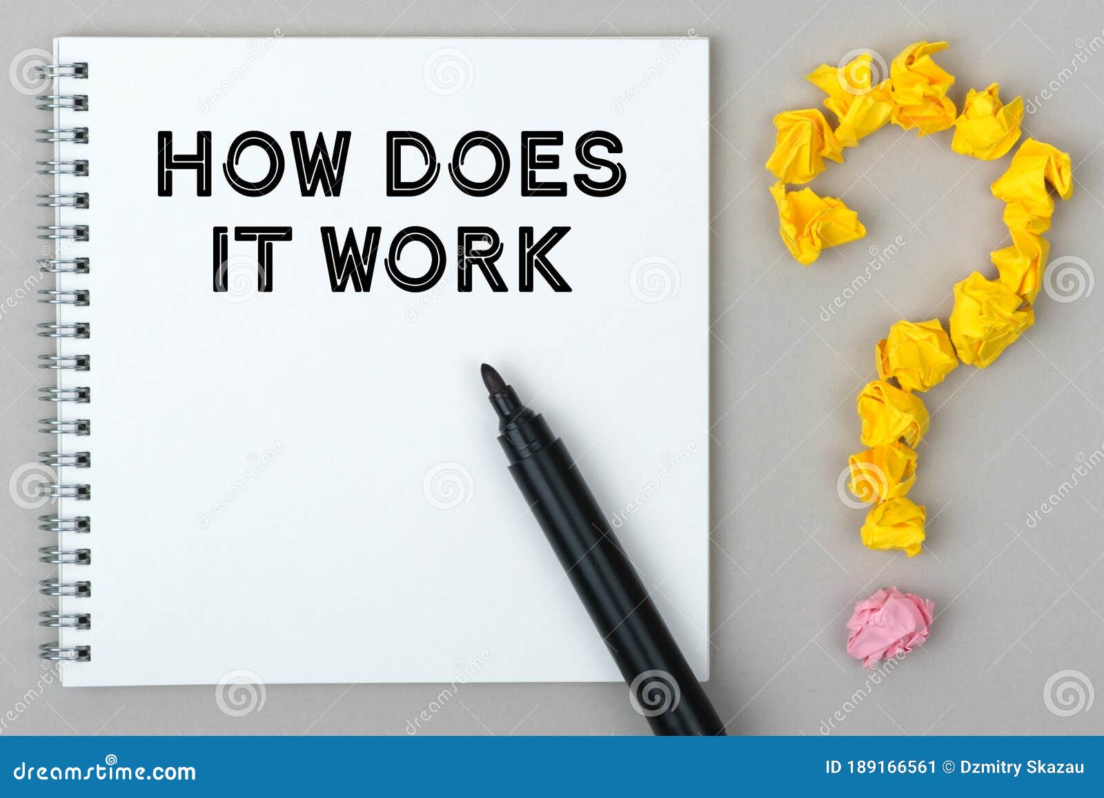 Hand with Marker Writing: How Does it Work Stock Image - Image of ...