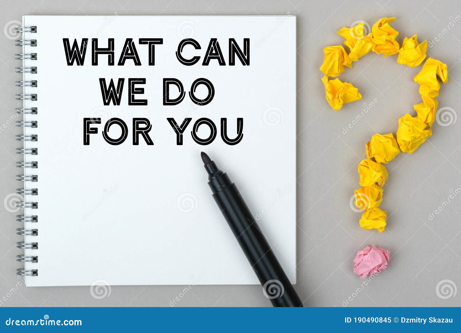 Hand with Marker Writing: What Can we Do for You Stock Image - Image of ...