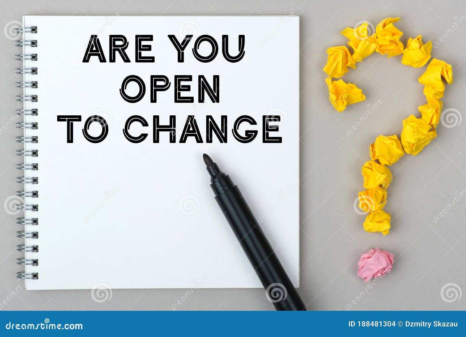 Hand with Marker Writing: are You Open To Change Stock Photo - Image of ...