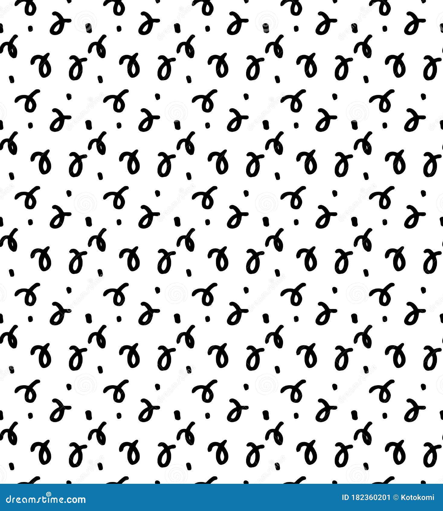 Hand Marks Seamless Pattern. Scattered Hand Drawns Loops and Dots ...