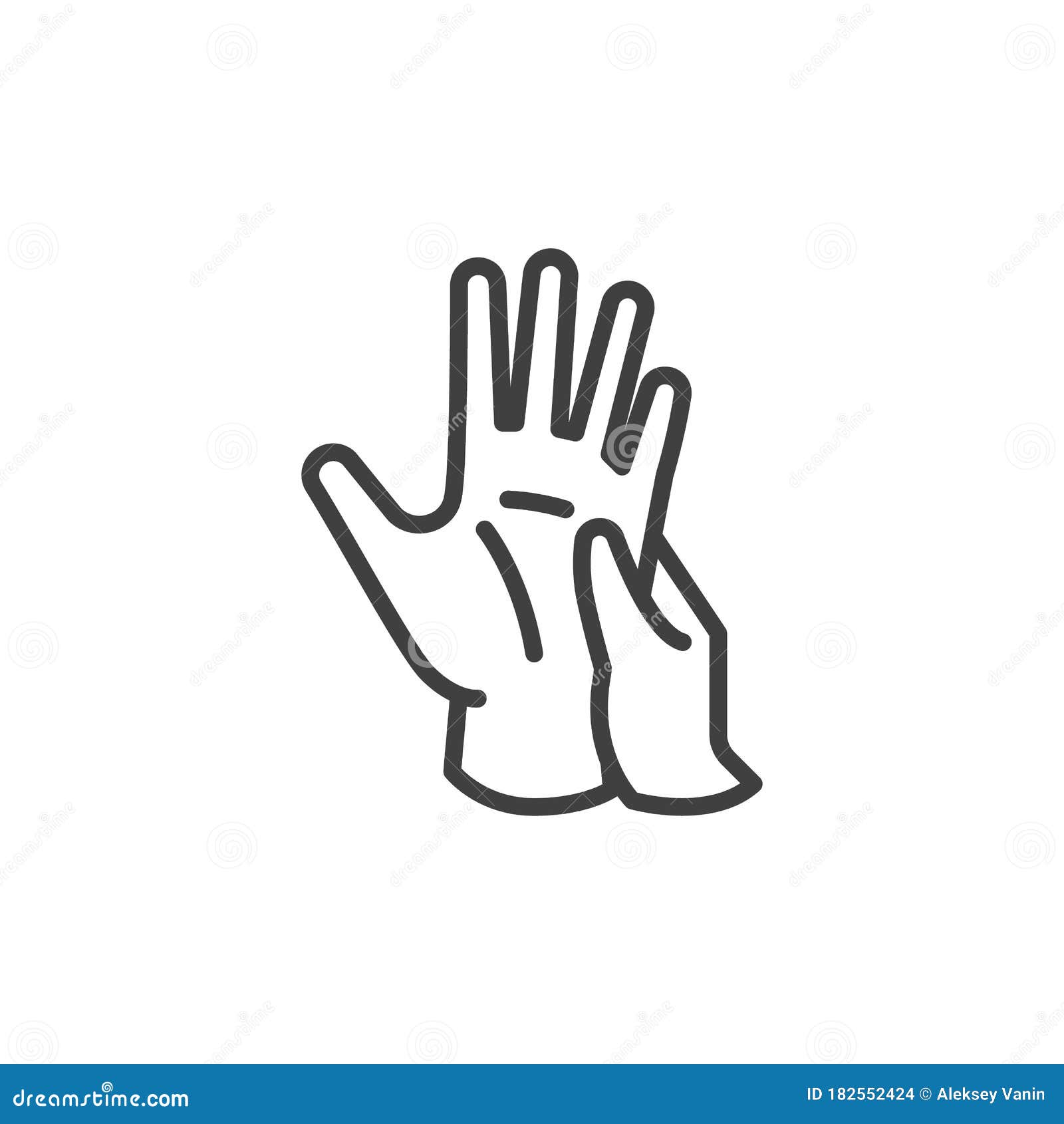 Hand Massage Line Icon Stock Vector Illustration Of Pictogram 182552424